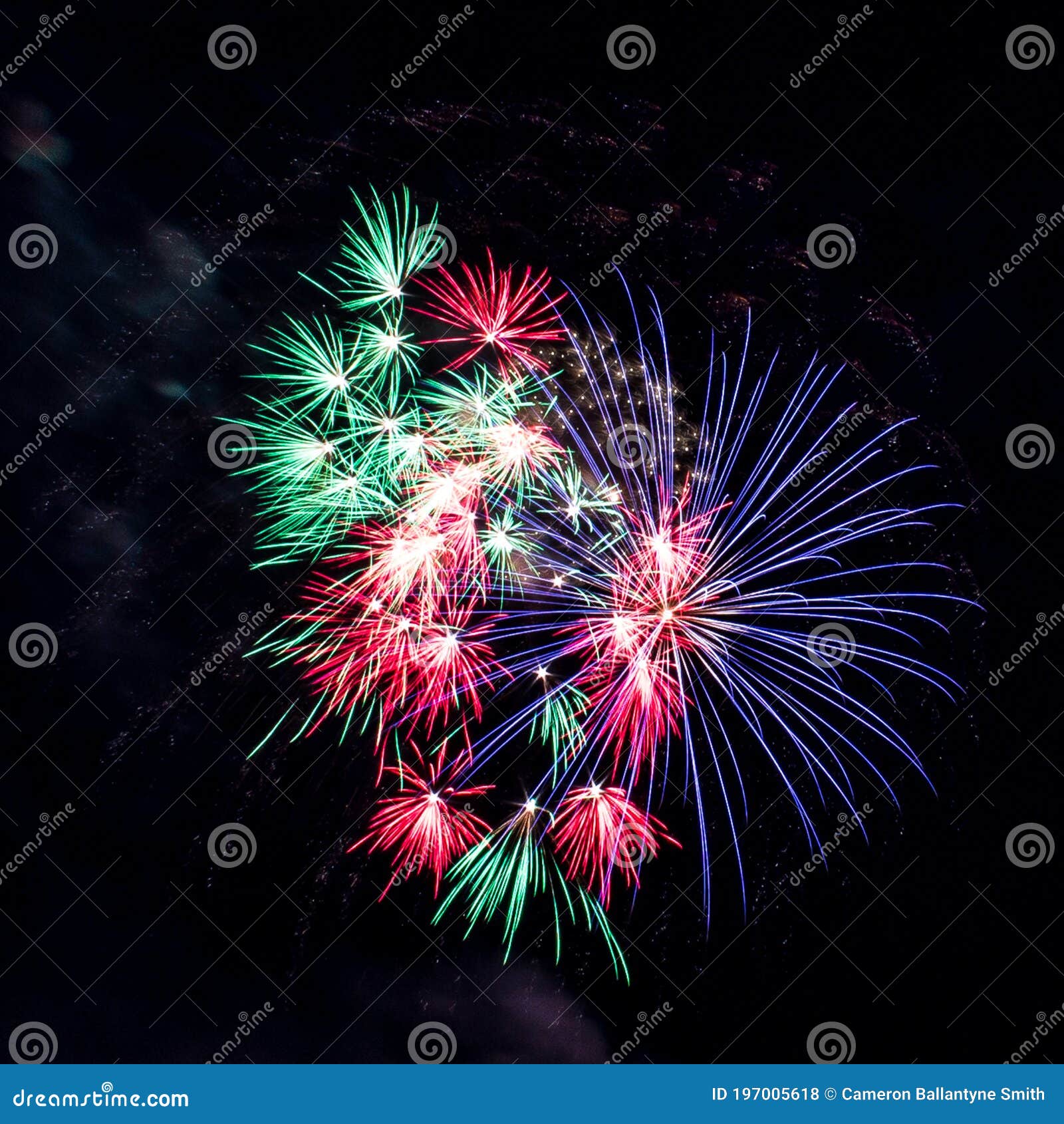 Fire Works in the Night Sky Stock Photo - Image of fourth, fire: 197005618