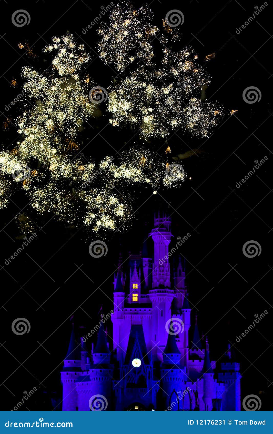 Fire Works Over Disney Castle Editorial Photo - Image of fireworks ...