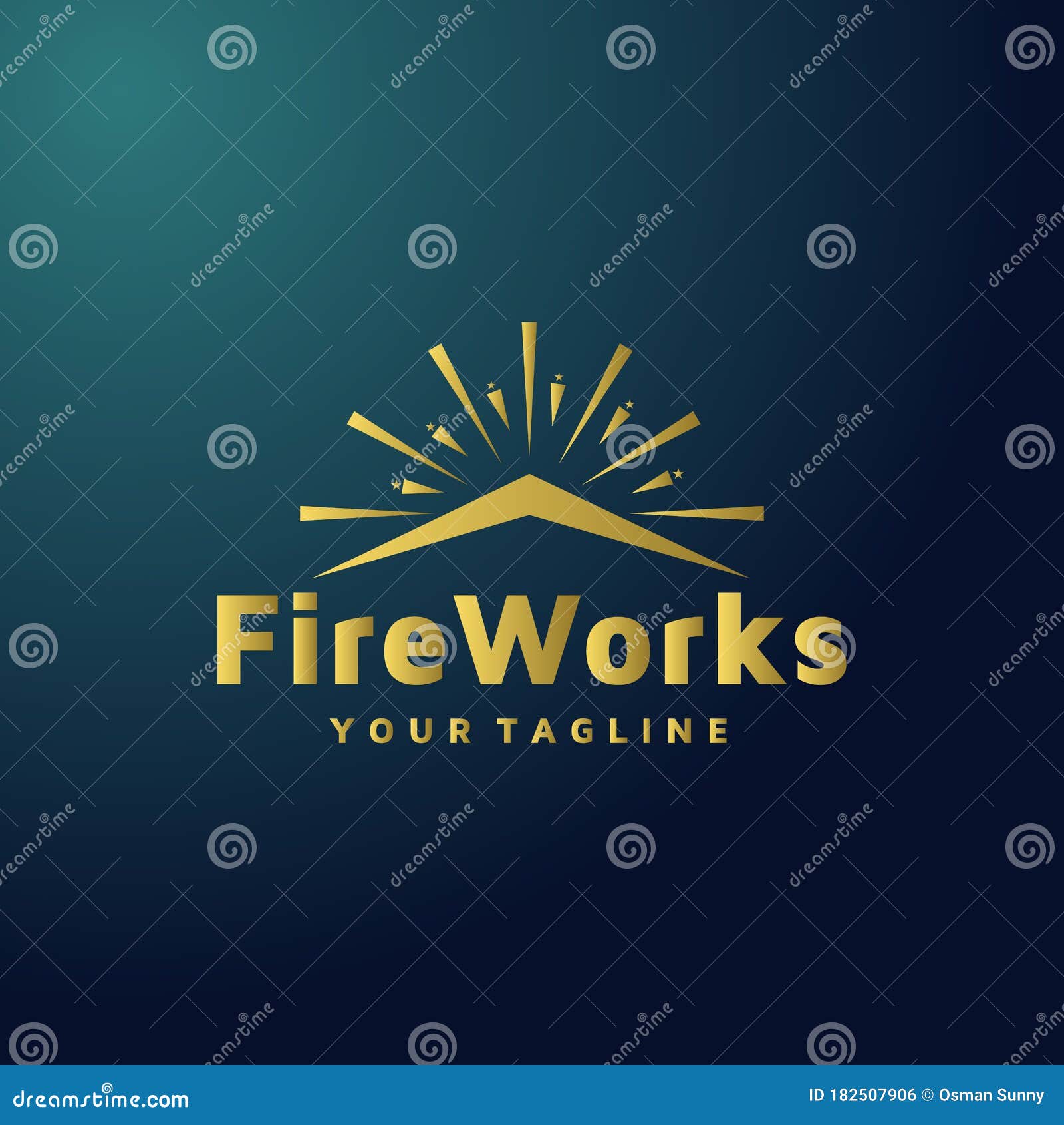 Fire Works Shiny Explosion Colorful Logo Design Template Stock Vector ...