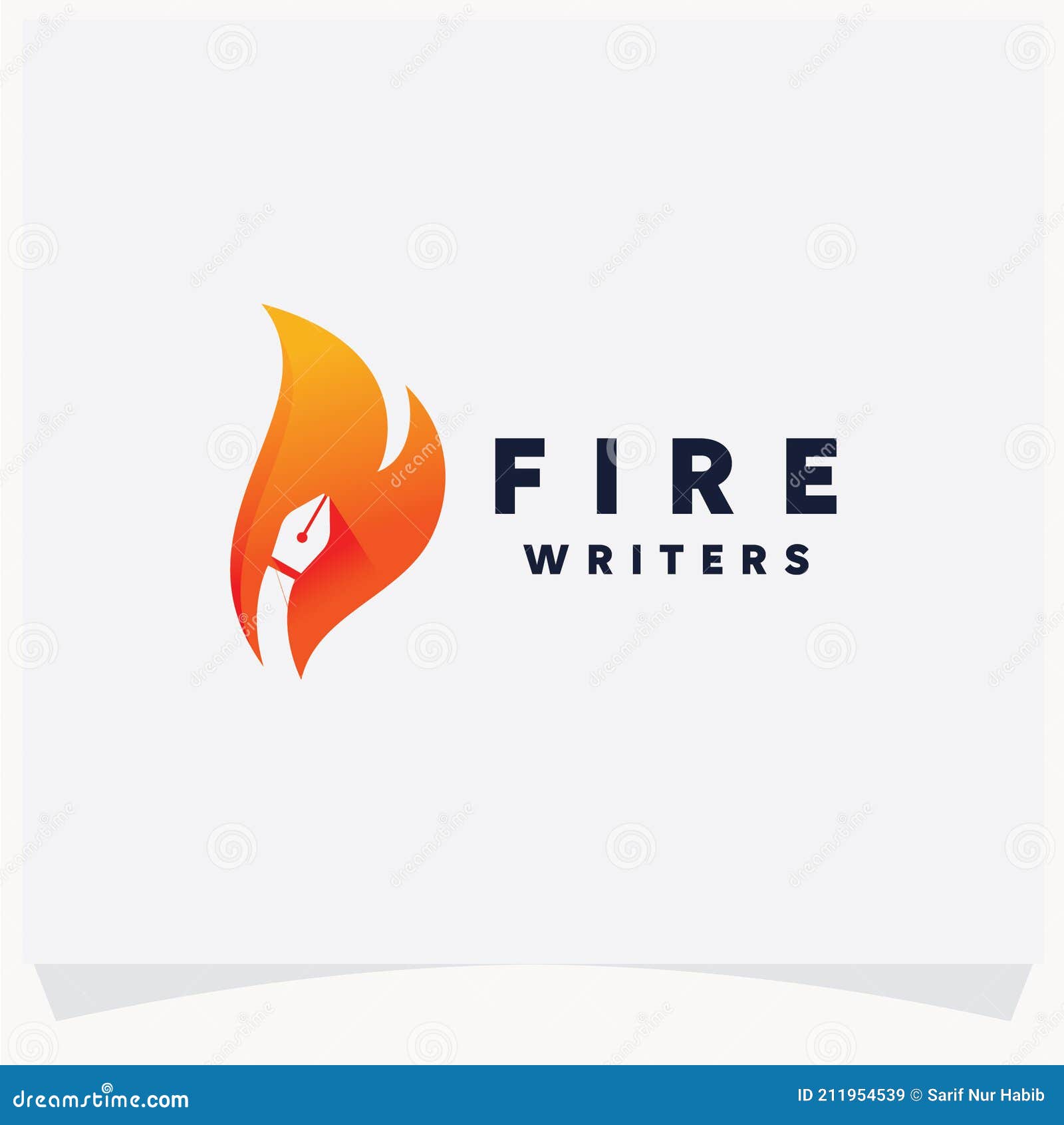 Fire Writers Logo Design Template Stock Vector - Illustration of ...