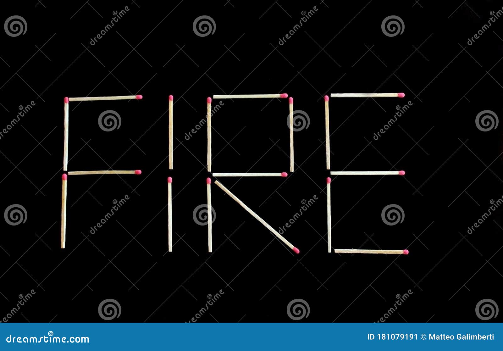 Fire Writing Made by Matches on Black Backgroung Stock Image - Image of ...