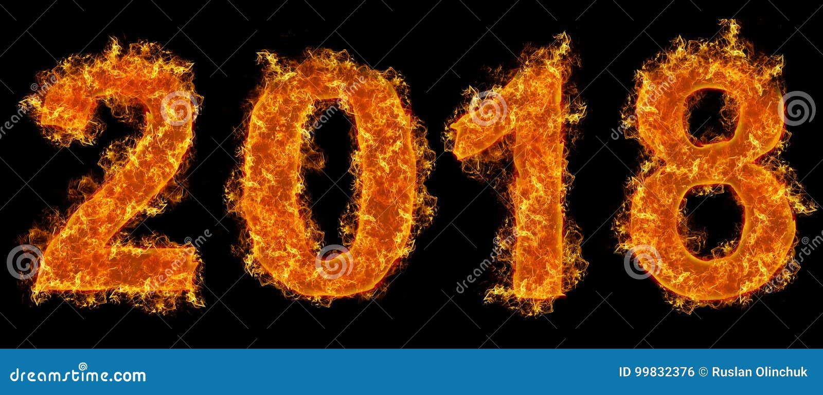 Fire year of 2018 stock illustration. Illustration of celebrate - 99832376