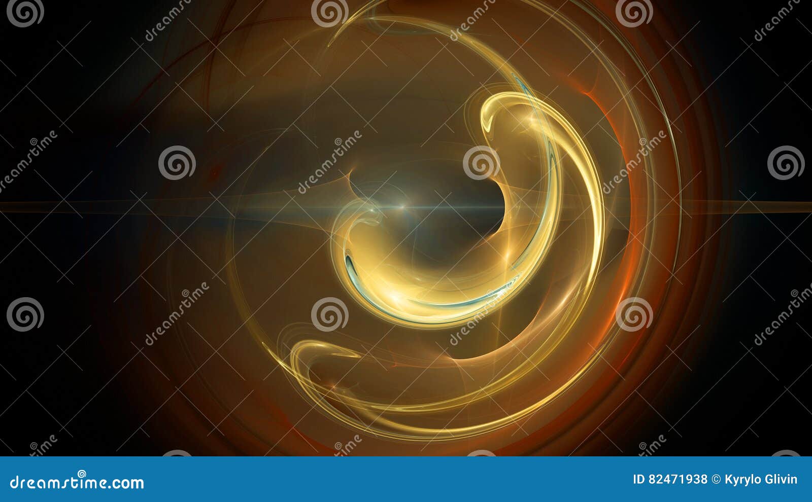 Fire Yellow Curves and Circles Abstract Background Stock Illustration ...