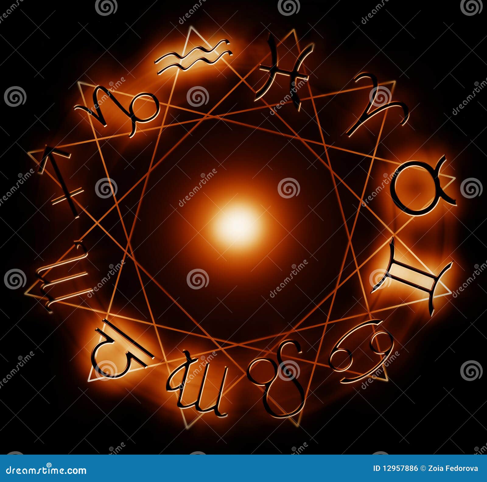 Fire zodiac circle stock illustration. Illustration of cartography ...