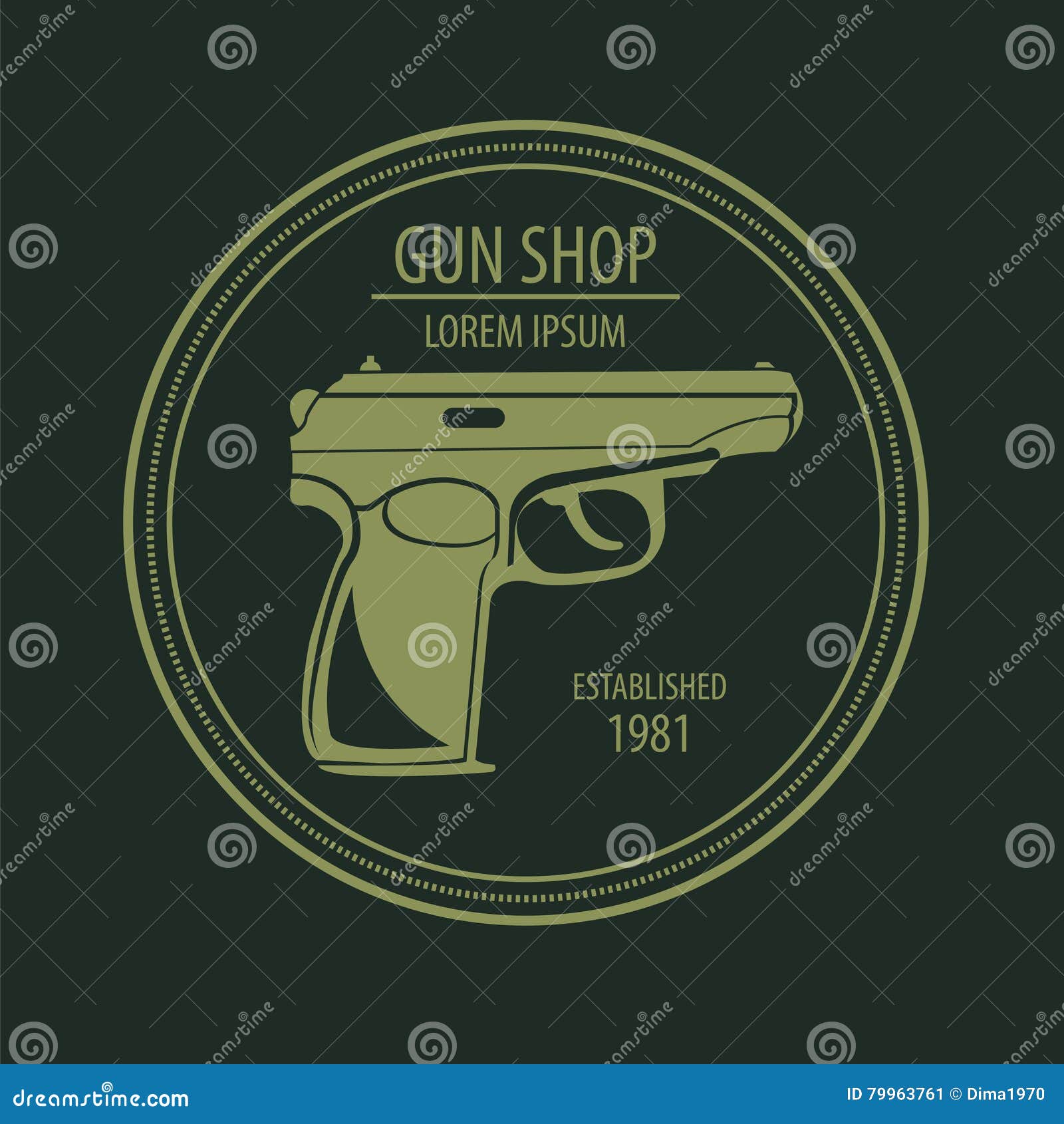 Firearm Logo Template. Guns, Rifles Badge Stock Vector - Illustration ...