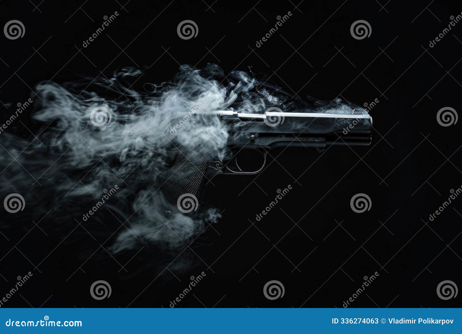 A Firearm with Visible Smoke Effect, Suitable for Action or Thriller ...