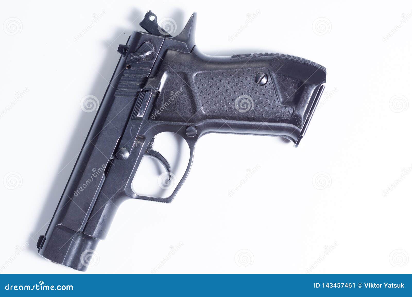 A Firearm on a White Background. Isolate Gun Stock Image - Image of ...