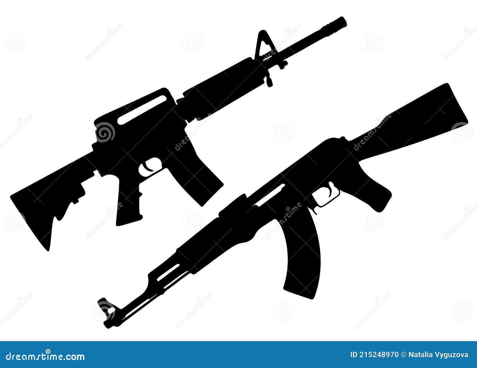 Firearms for Shooting in a Set. Stock Vector - Illustration of black ...