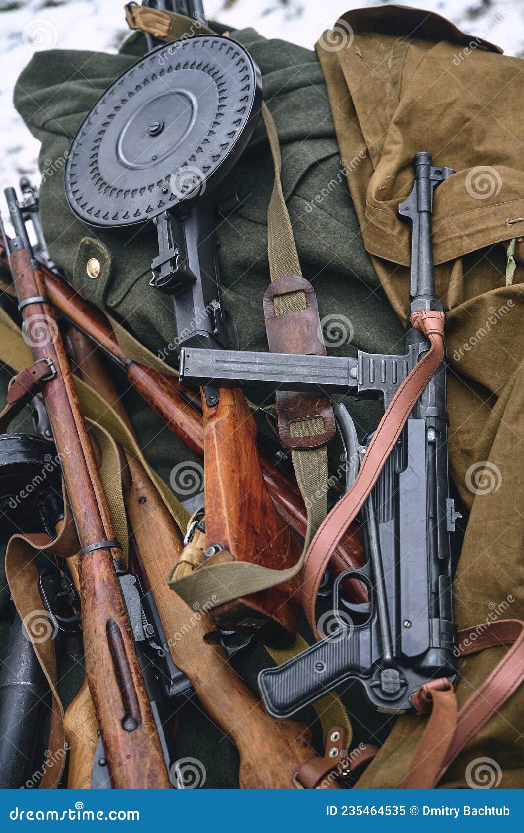 Firearms, Submachine Gun, Machine Gun and Rifles Stock Image - Image of ...
