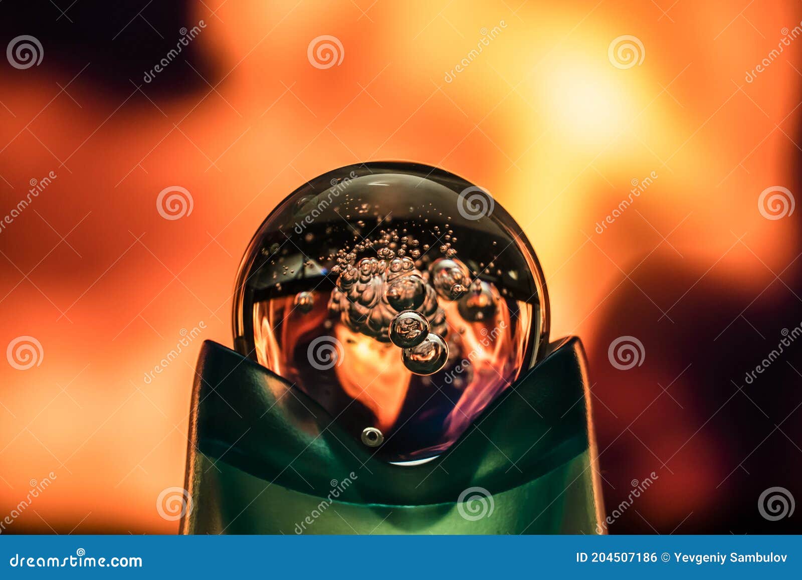 Fireball. the Ball is a Sphere with the Fire of the Flame Reflected in ...