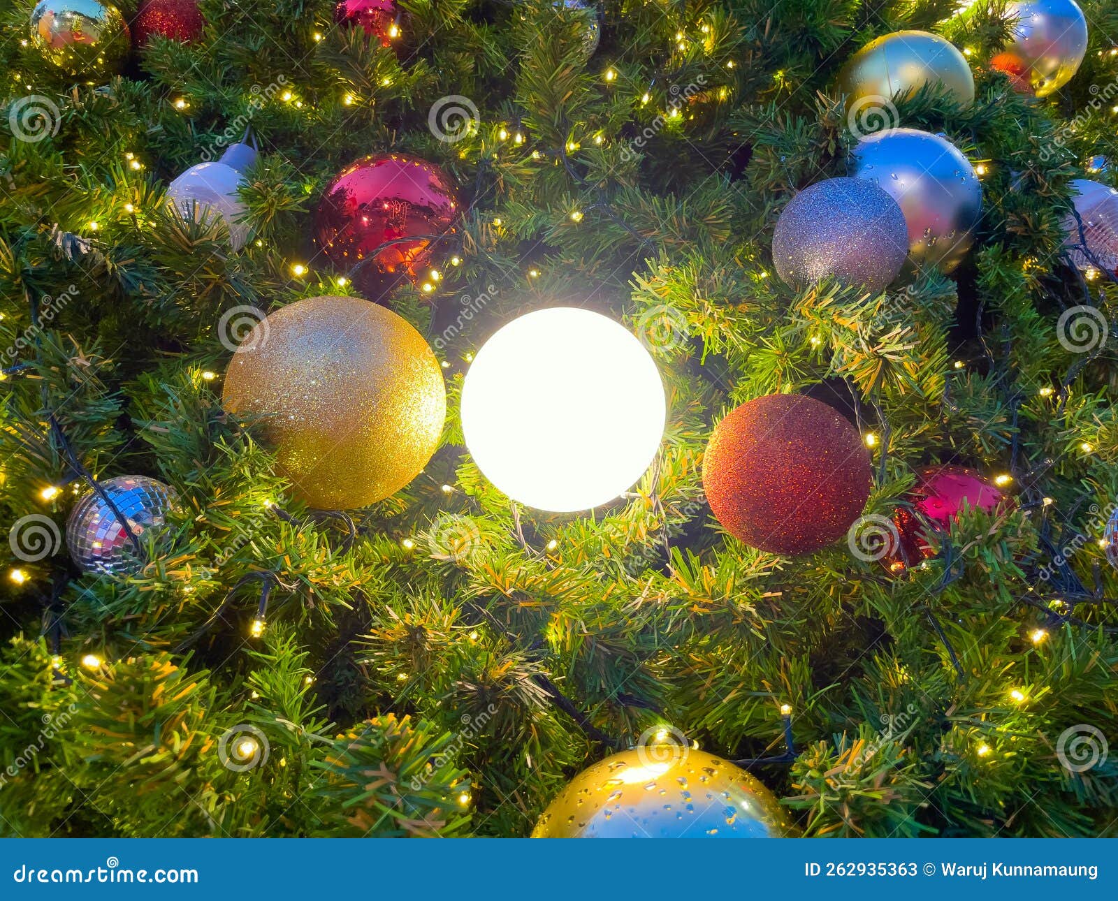Fireball on a Beautiful Christmas Tree. Stock Image - Image of fireball ...