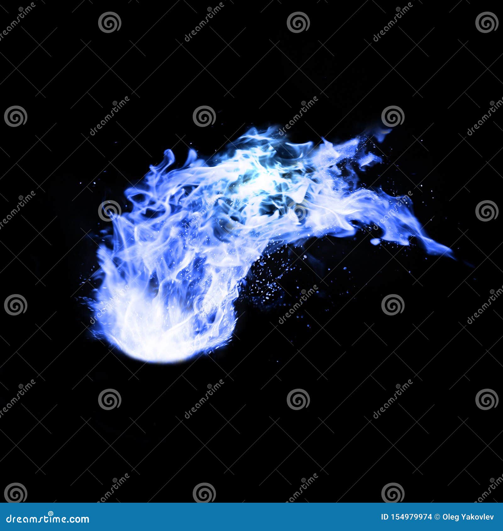Fireball Blue Realistic Fire Stock Illustration - Illustration of ...