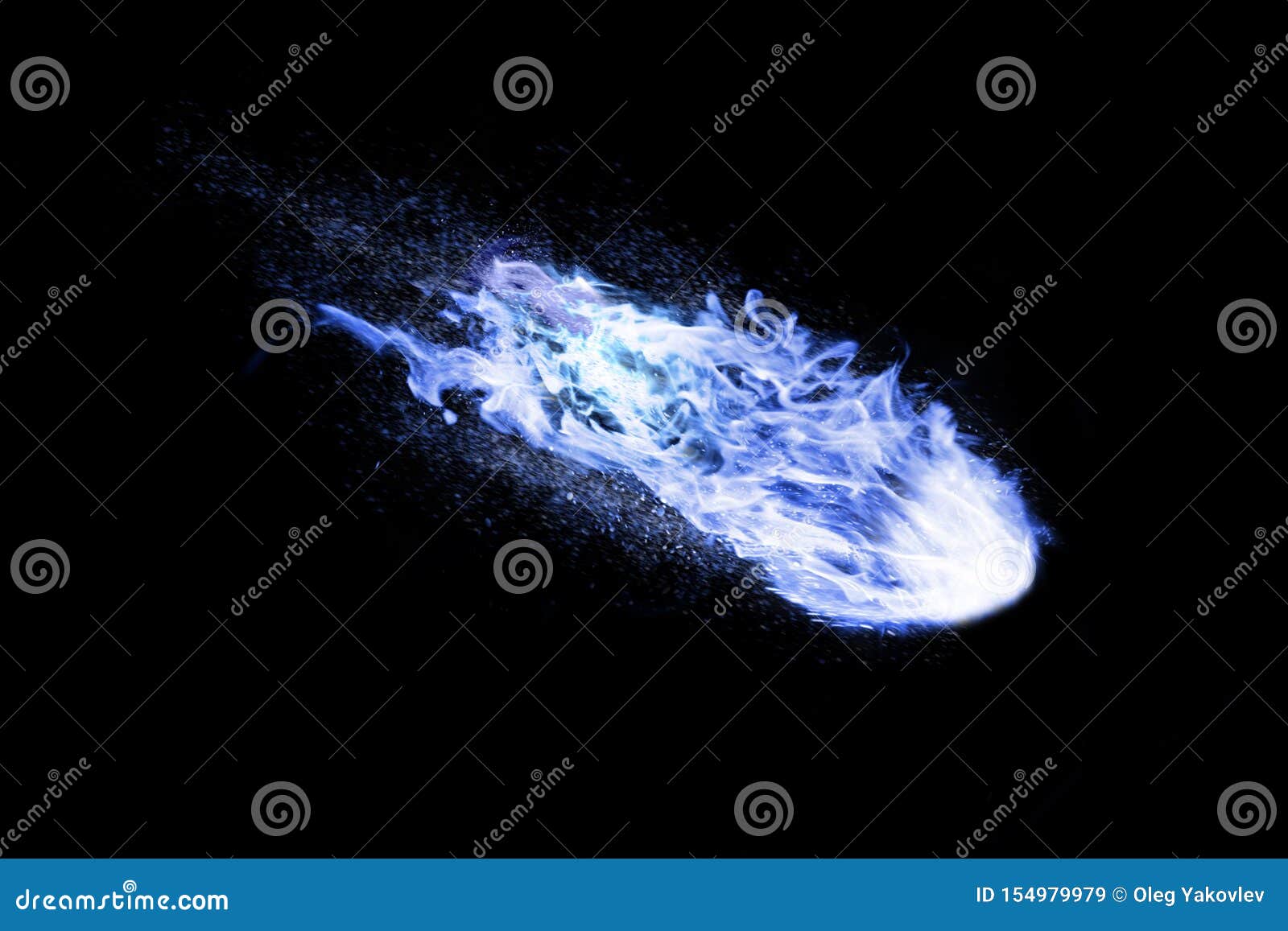 Fireball Blue Realistic Fire Stock Illustration - Illustration of flare ...