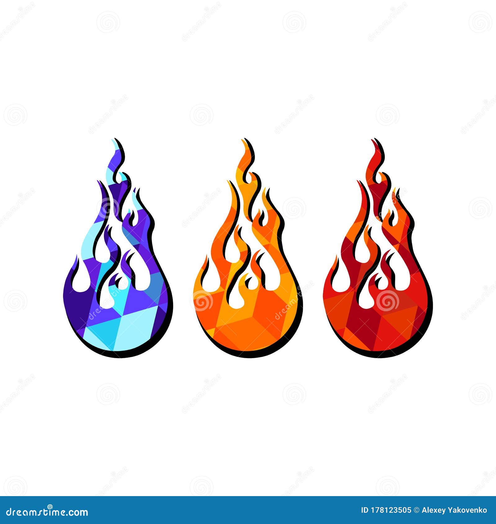 Fireball or Comet Abstraction Flat Icon in Bright Modern Colors on an ...