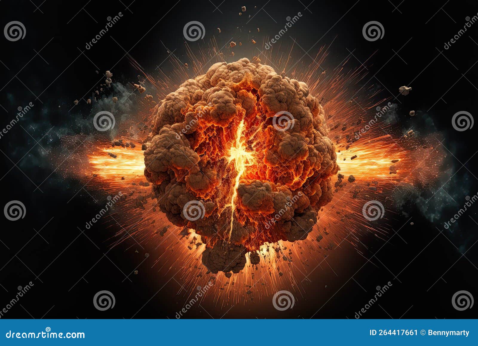 Nuclear Explosion in Fireball Stock Illustration - Illustration of ...