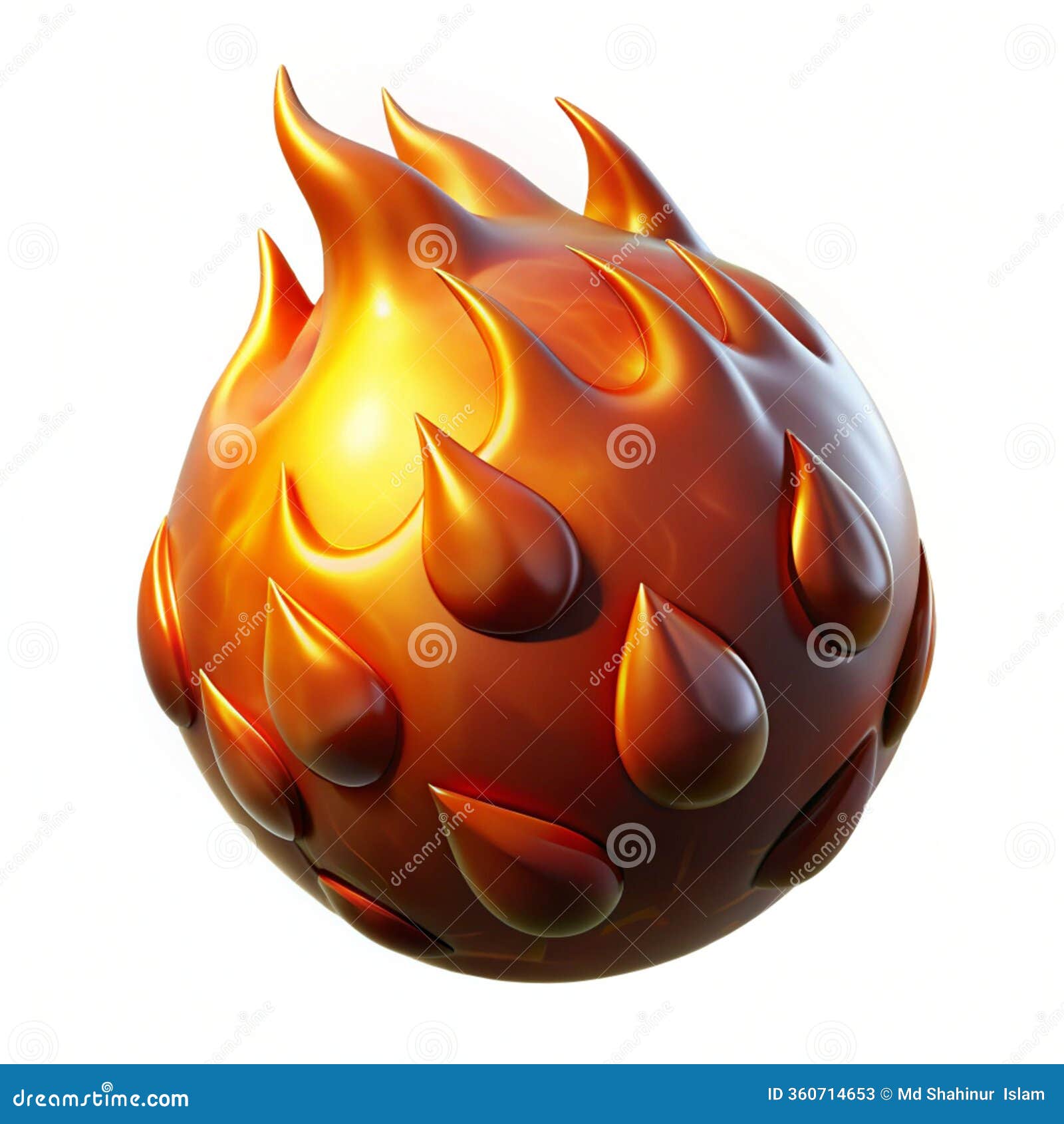 Fireball 3D Icon stock illustration. Illustration of fireball - 360714653