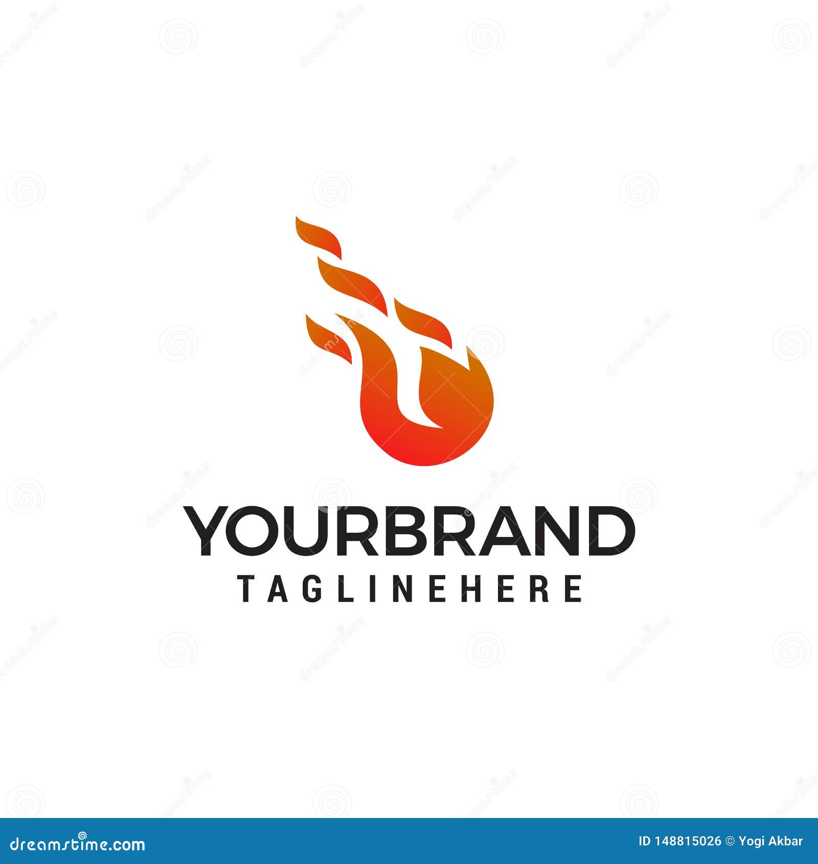 Fireball Fire Flame Logo Design Concept Template Stock Vector ...