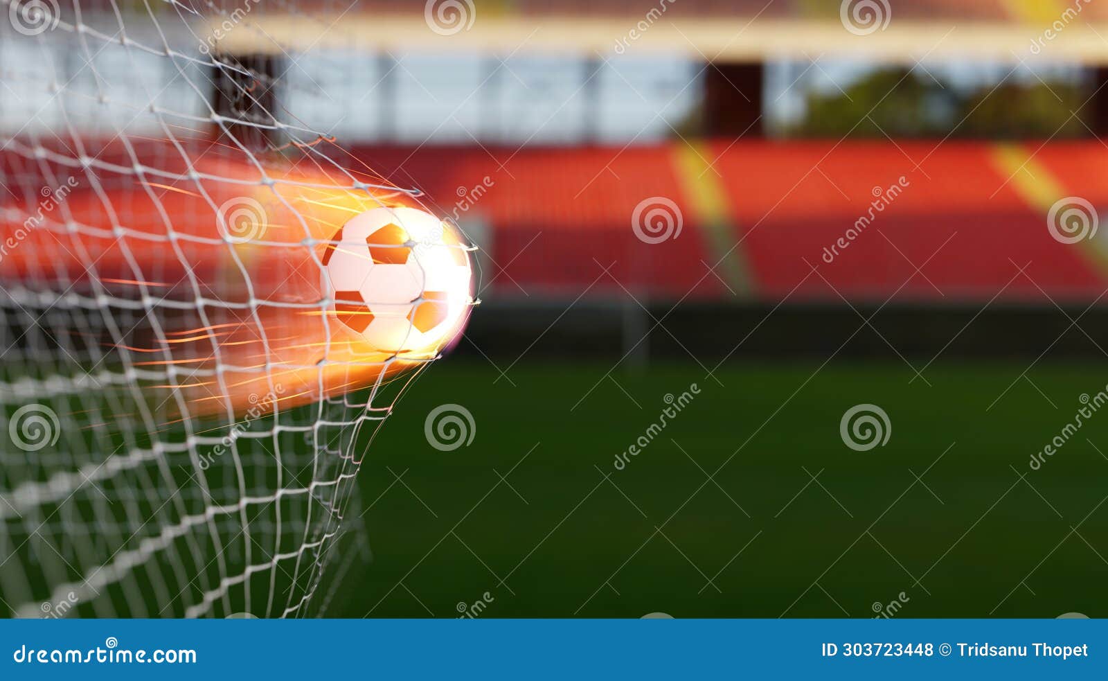 The Fireball Hit the Net with the Force of the Shot Stock Illustration ...