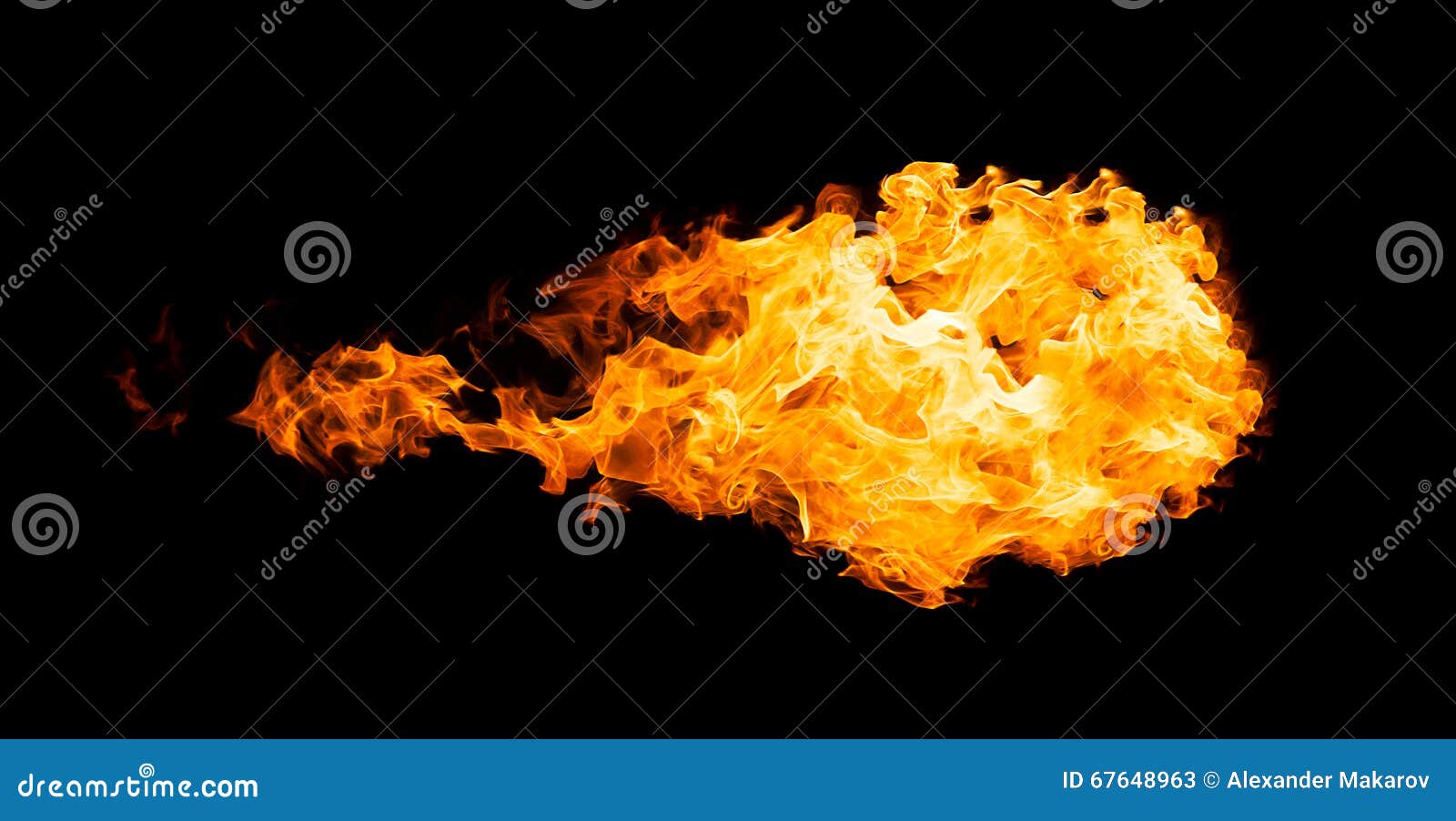 Fireball Isolated On Black, Flame Ball Stock Photography ...