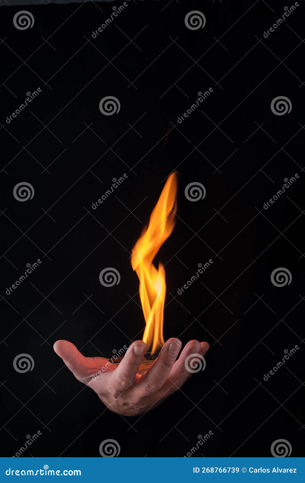 Fireball on a male hand stock image. Image of glowing - 268766739