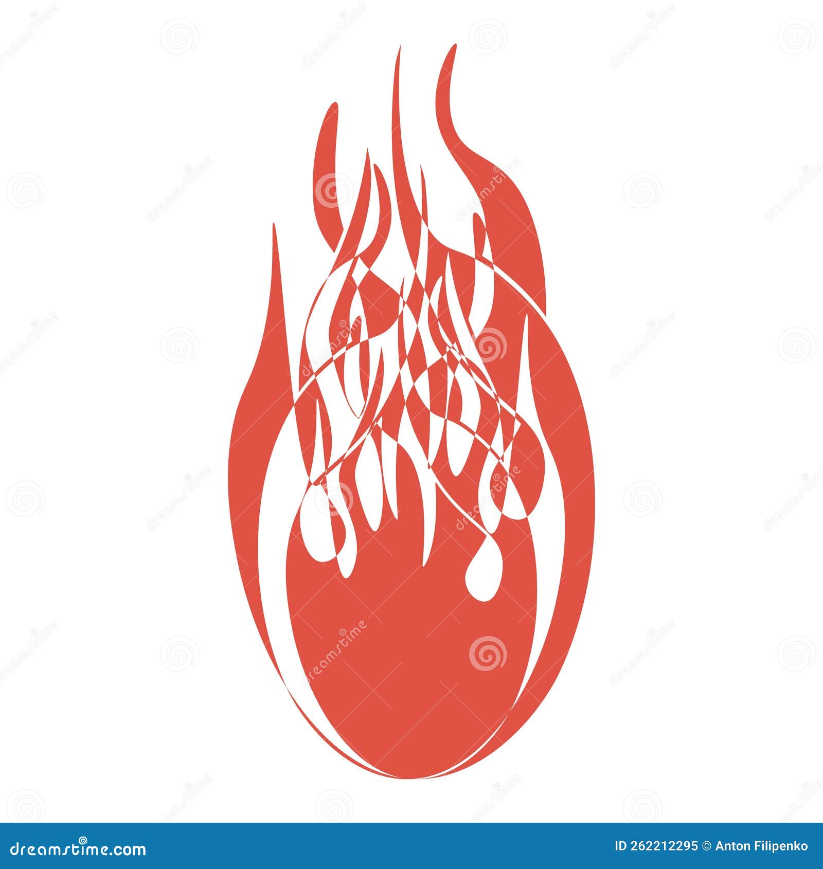 Fireball in Outline Style. Bright Burning Elements Stock Vector ...