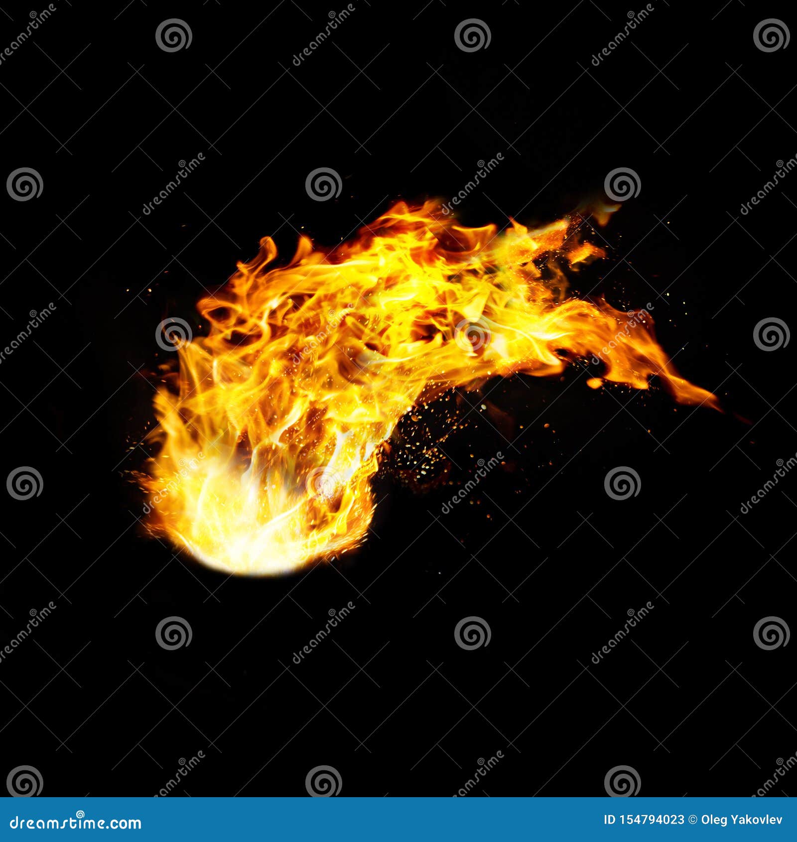 Fireball On Black Royalty-Free Stock Image | CartoonDealer.com #4651642
