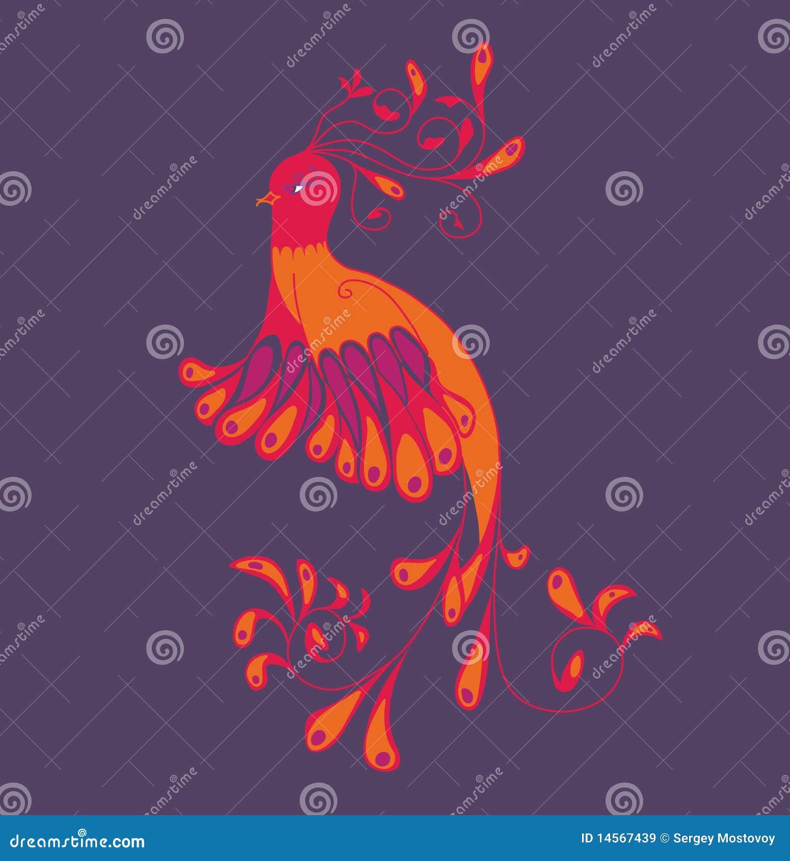 Firebird. Portrait Of Beautiful Girl Playing The Flute In The Fantasy ...