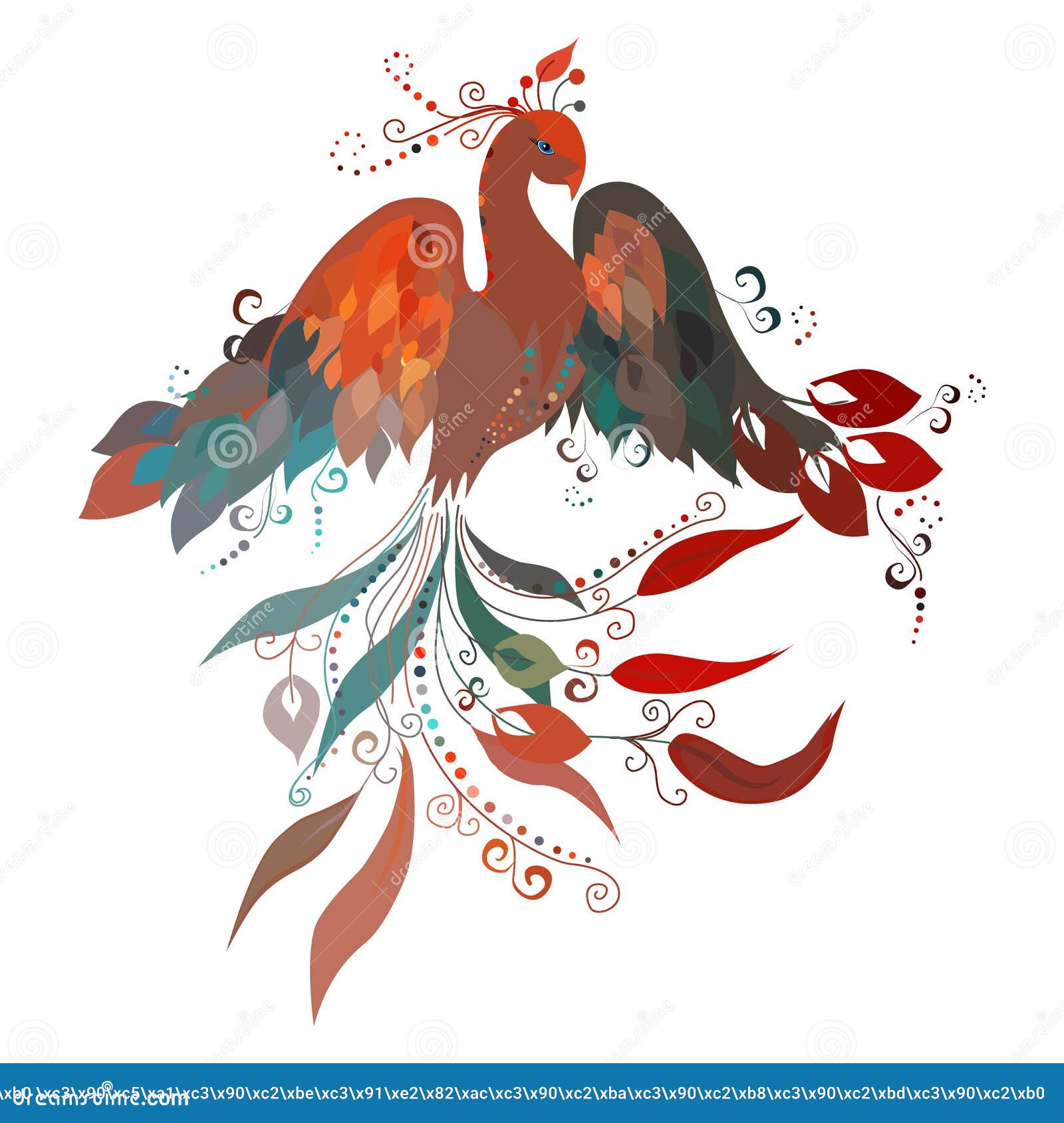 Firebird Vector Seamless Pattern. Stylized Bird Seamless Texture ...