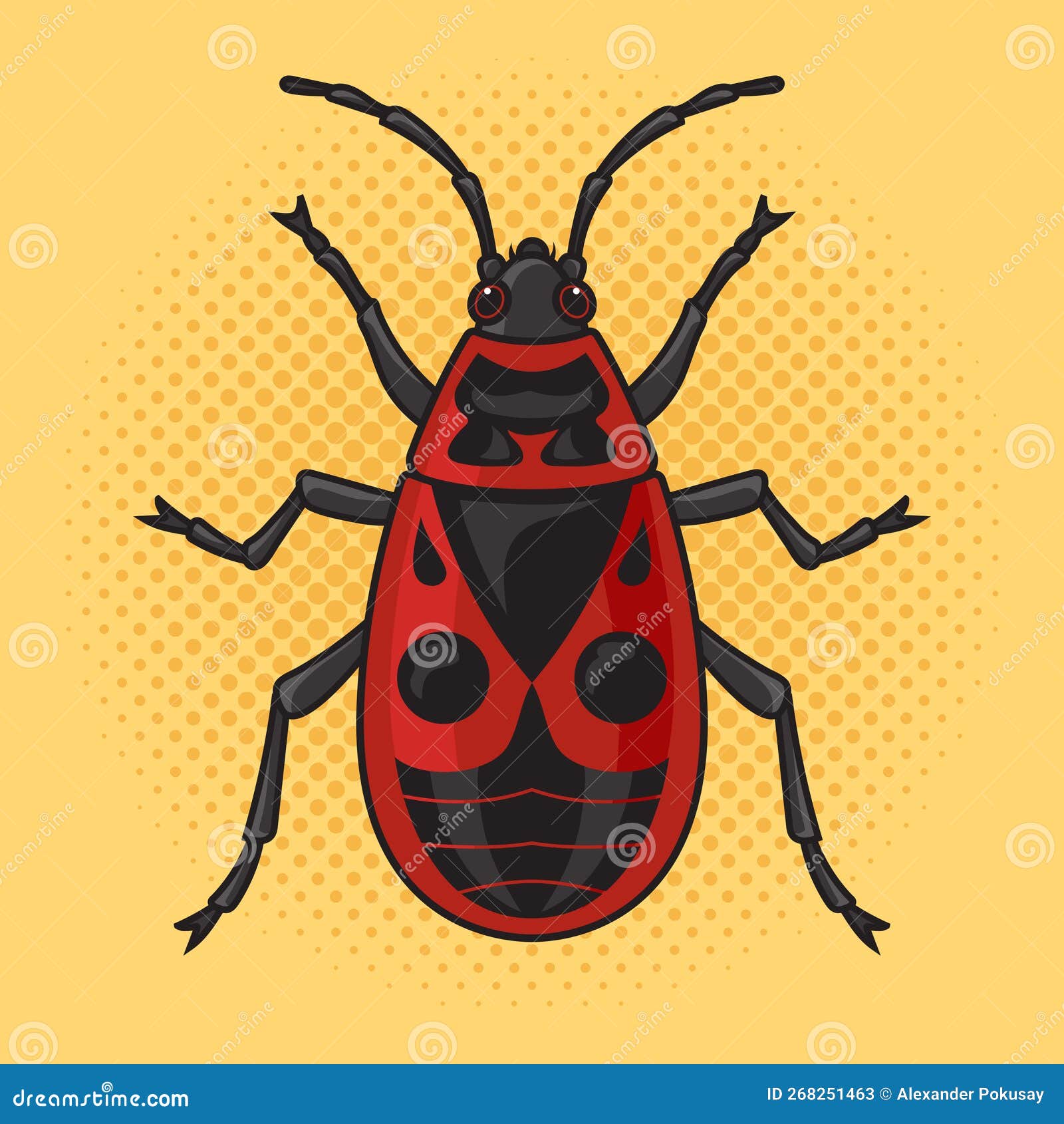 Firebug Beetle Bug Pop Art Vector Illustration Stock Vector ...