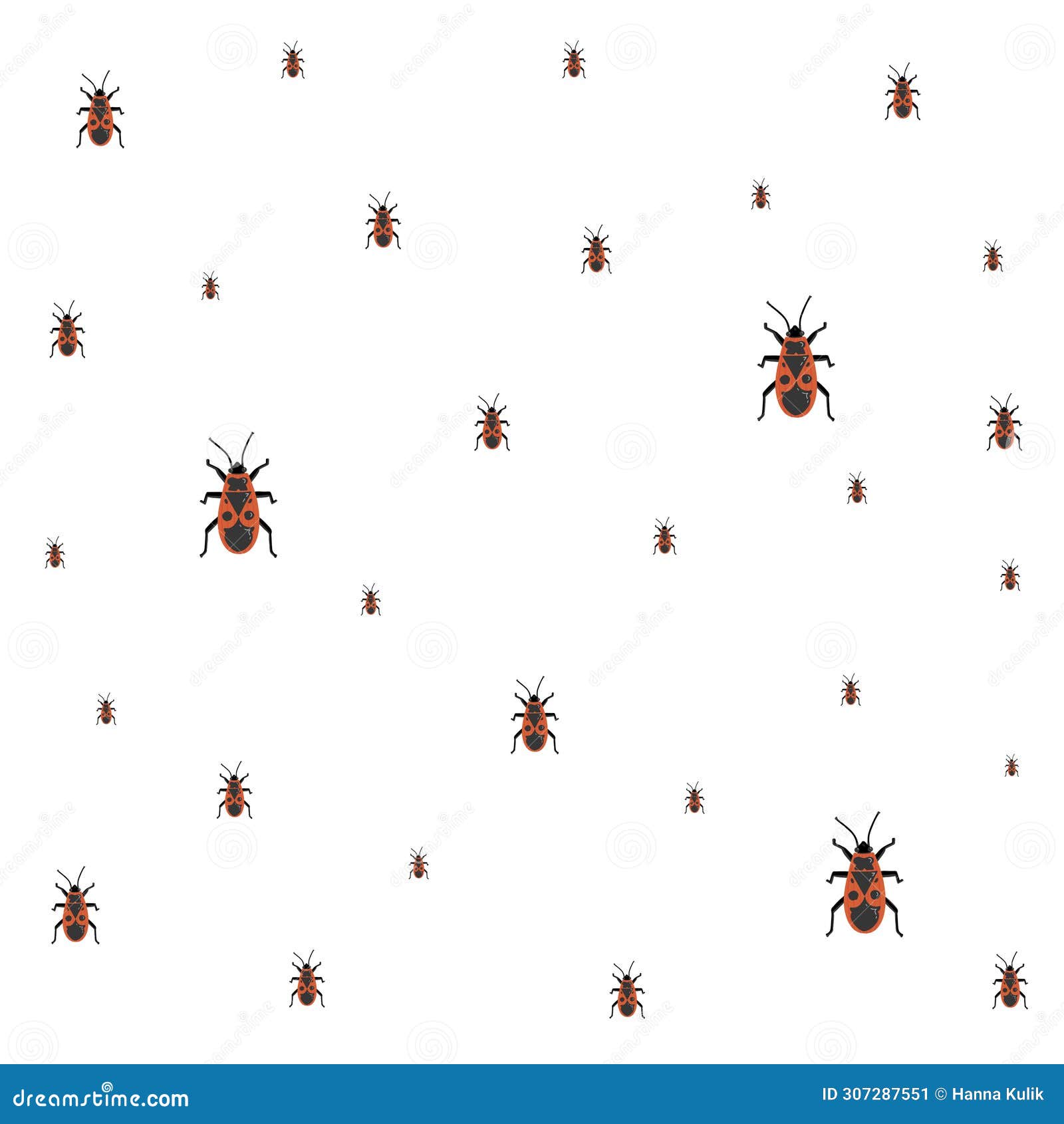 Firebugs Insect Background. Vector Illustration For Printing ...
