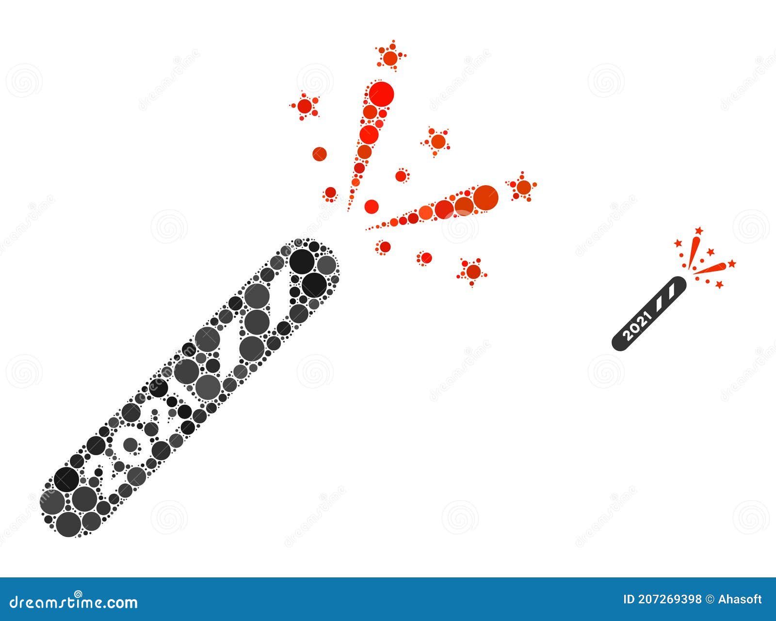 2021 Firecracker Collage of Circle Points Stock Illustration ...
