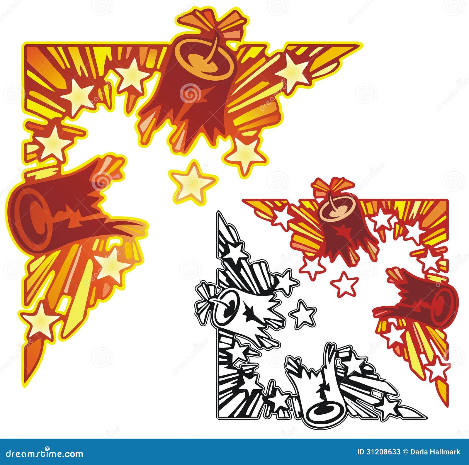 Firecracker Corner Ornament Stock Vector - Illustration of firecracker ...