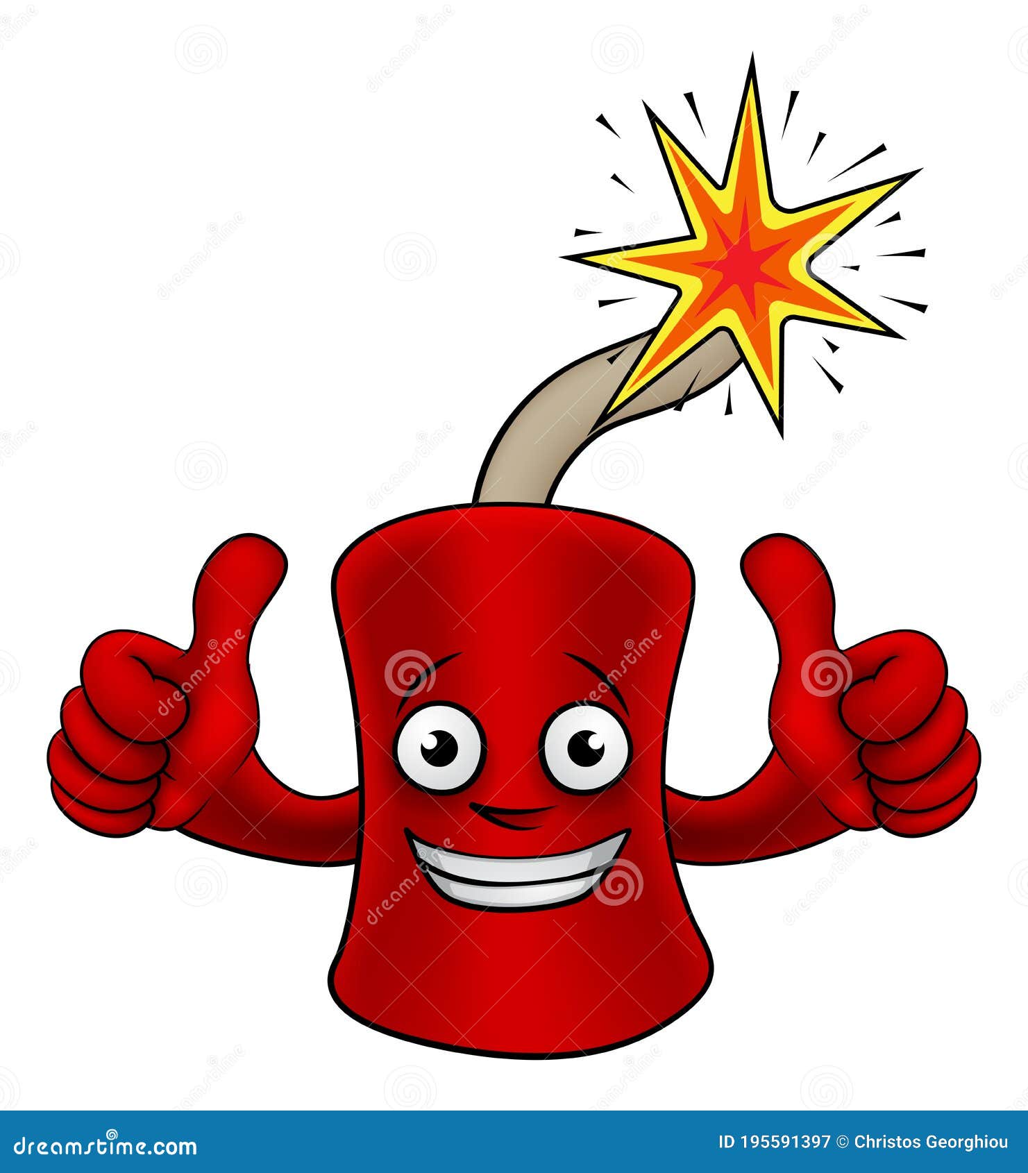 Firecracker Or Dynamite Stick With A Burning Fuse And Explosion With ...