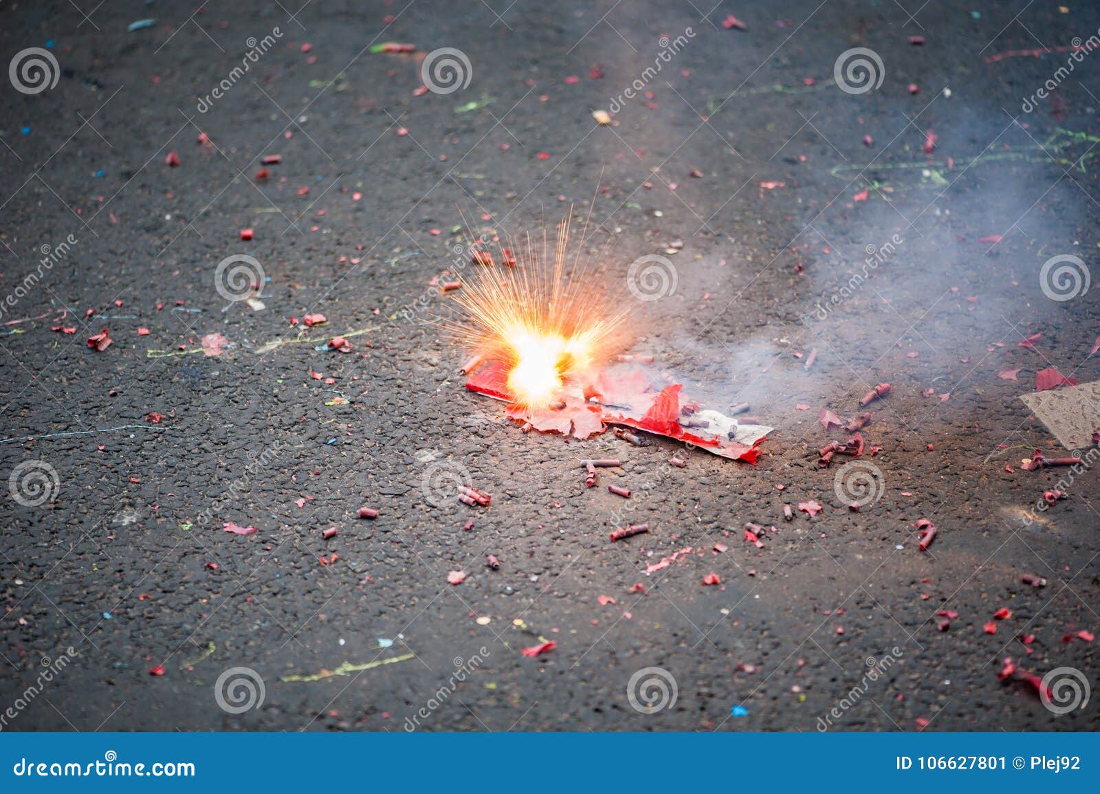 Firecracker Exploding in the Street Stock Image - Image of firecrackers ...