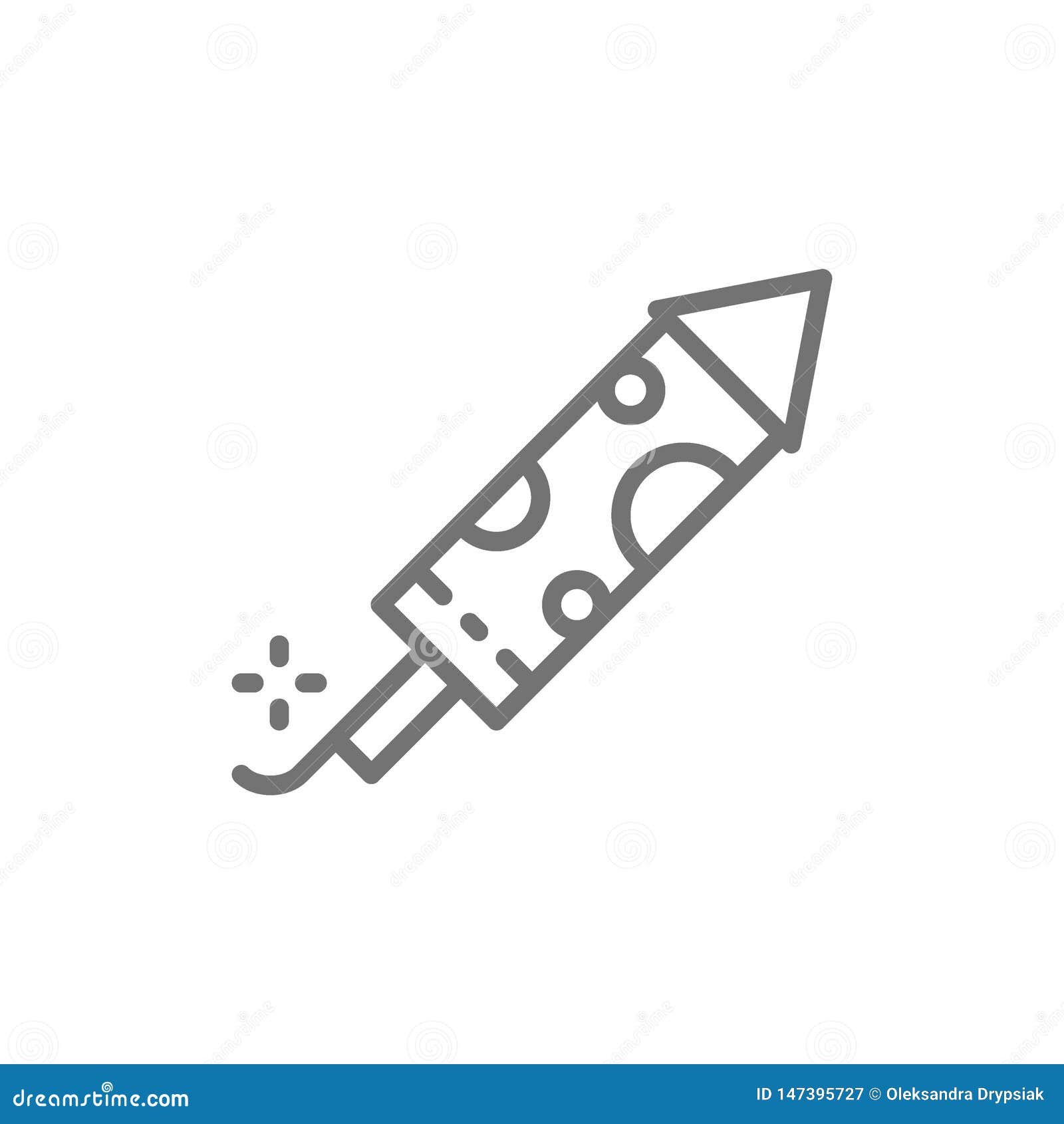Firecracker, Firework Rocket Line Icon. Stock Vector - Illustration of ...