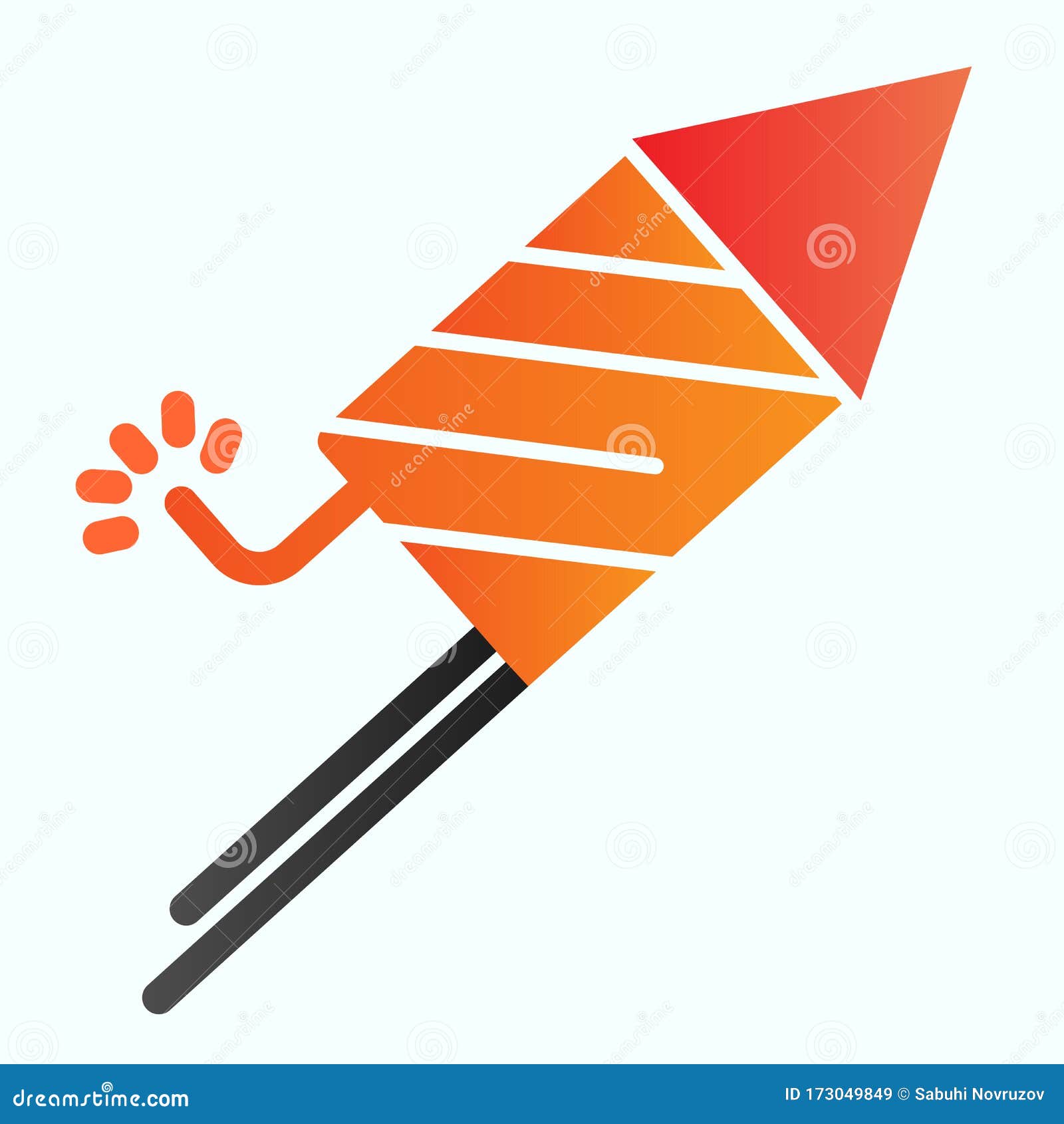 Firecracker Flat Icon. Burning Firework Vector Illustration Isolated on ...