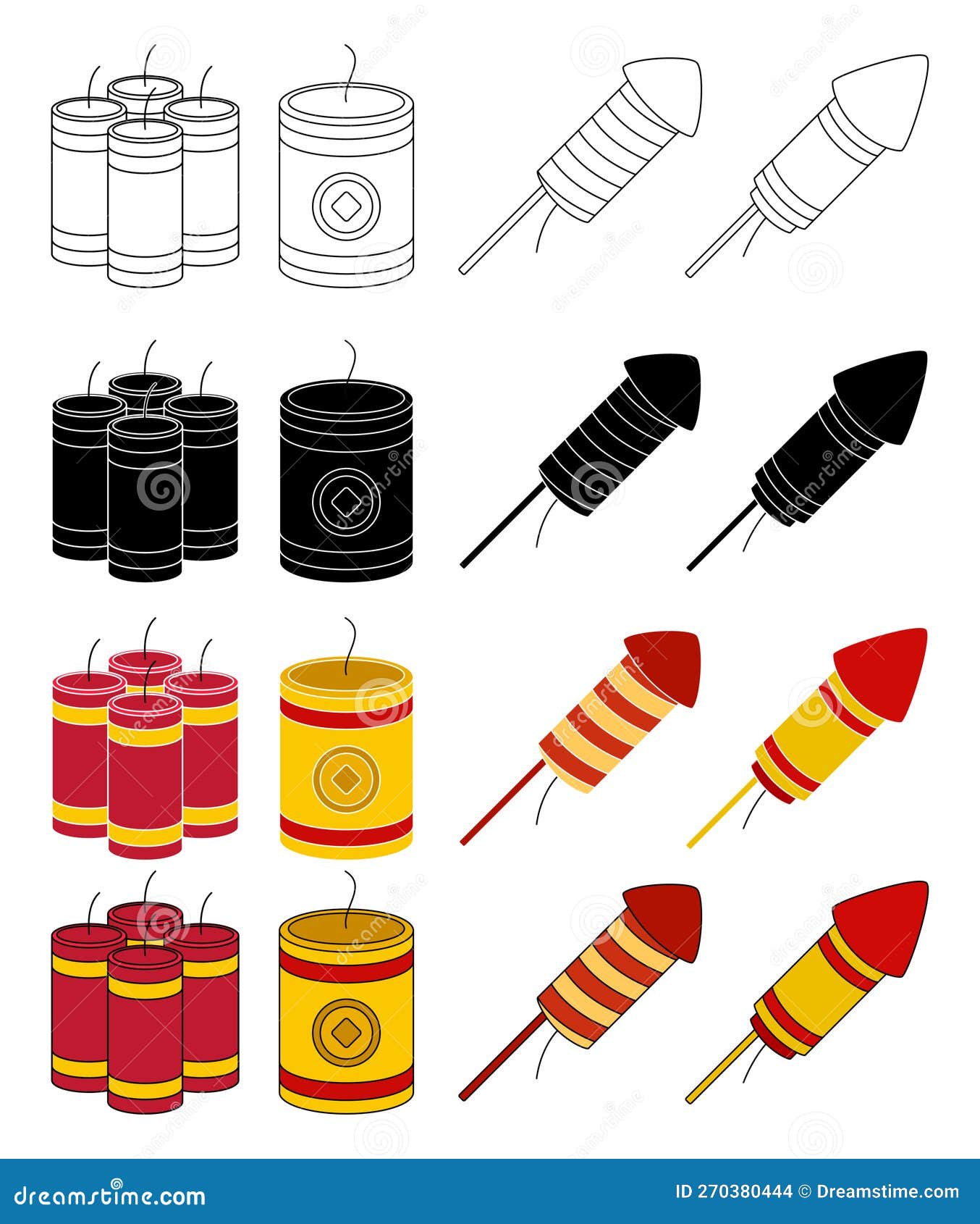 Firecracker in Flat Style Isolated Stock Vector - Illustration of ...