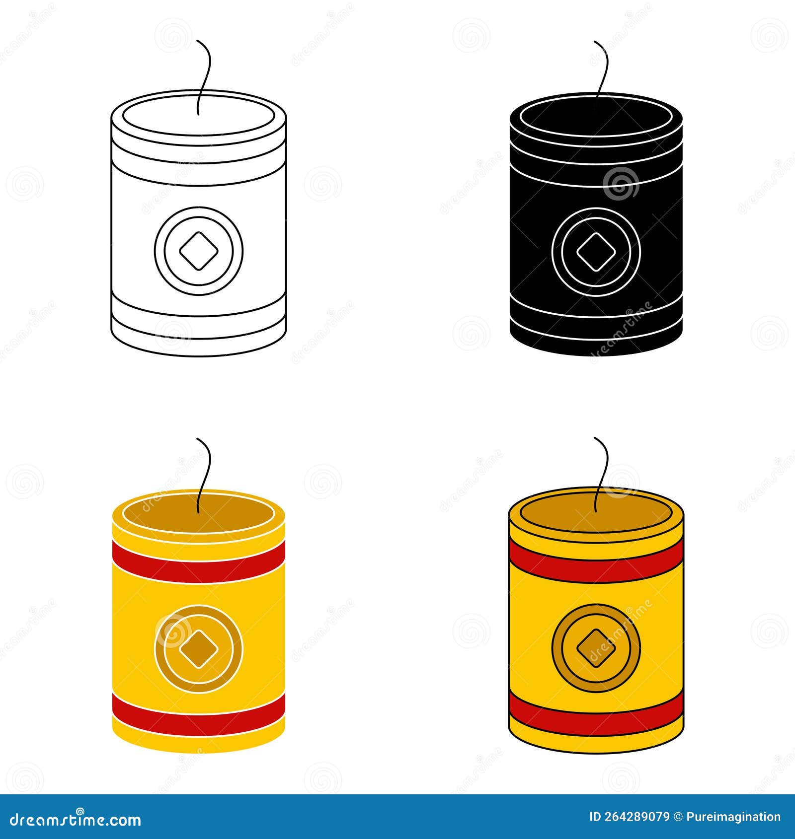 Firecracker in Flat Style Isolated Stock Vector - Illustration of color ...