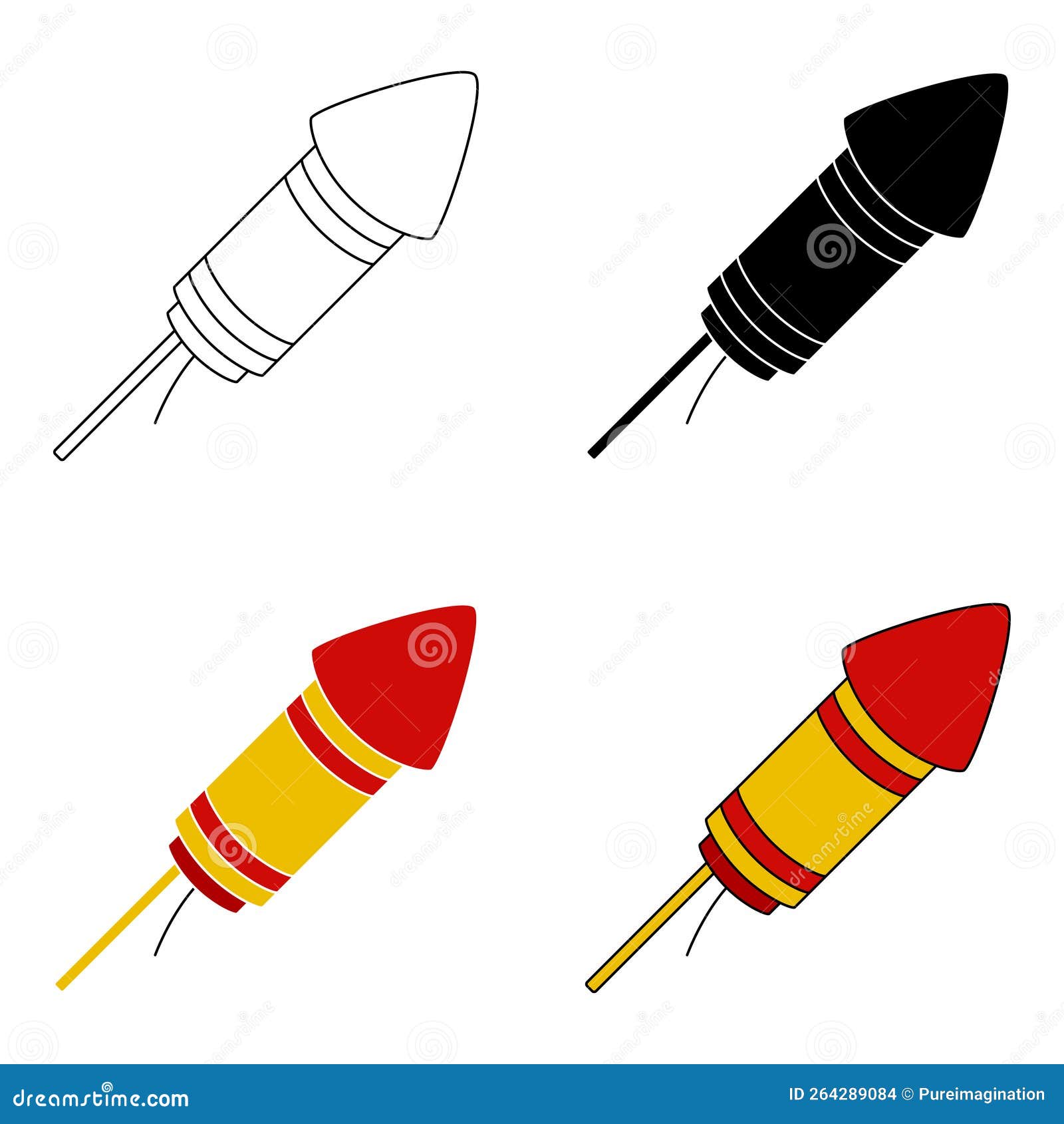 Firecracker in Flat Style Isolated Stock Vector - Illustration of group ...