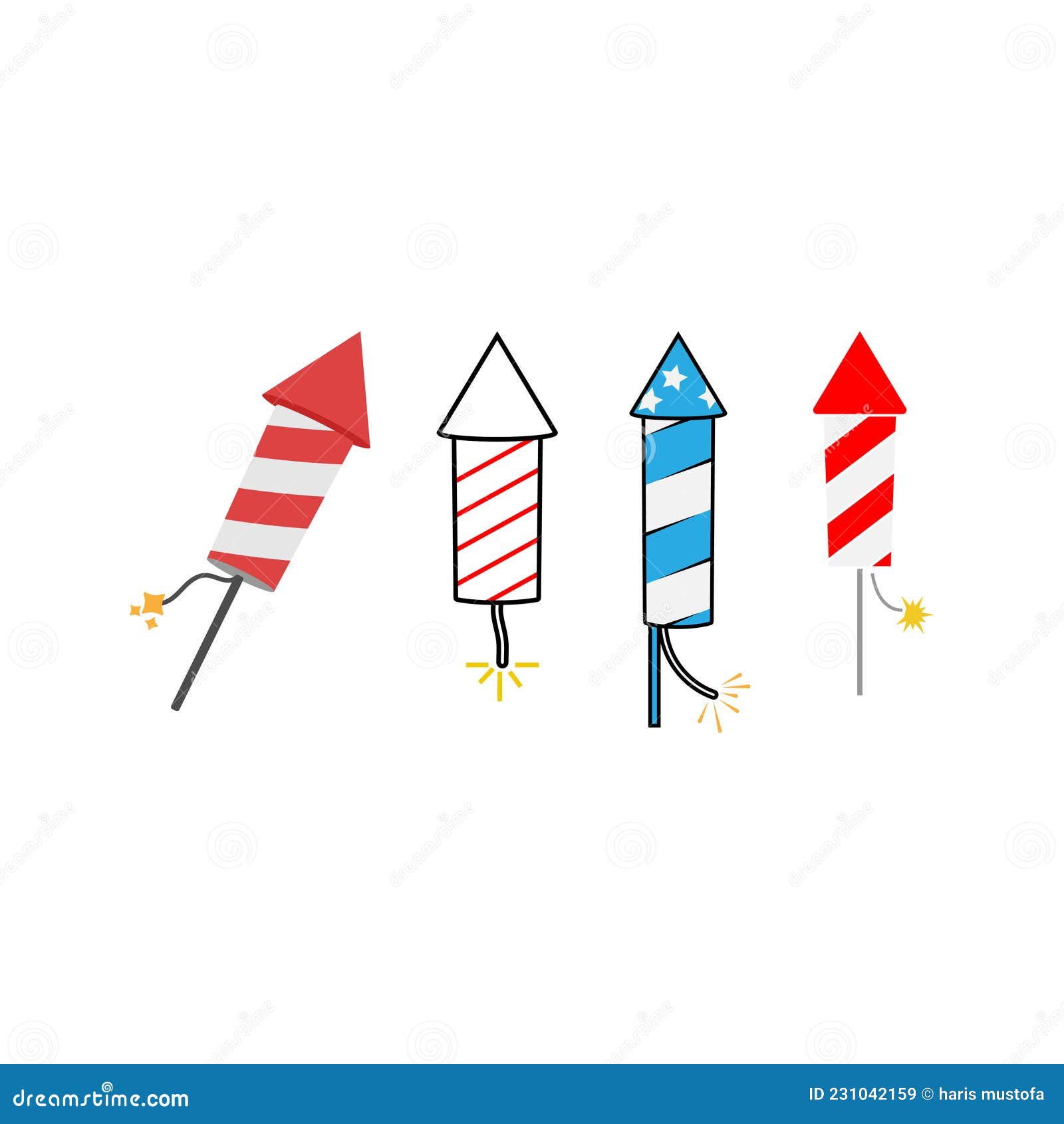 Firecracker Icon Set Design Template Vector Illustration Isolated Stock ...