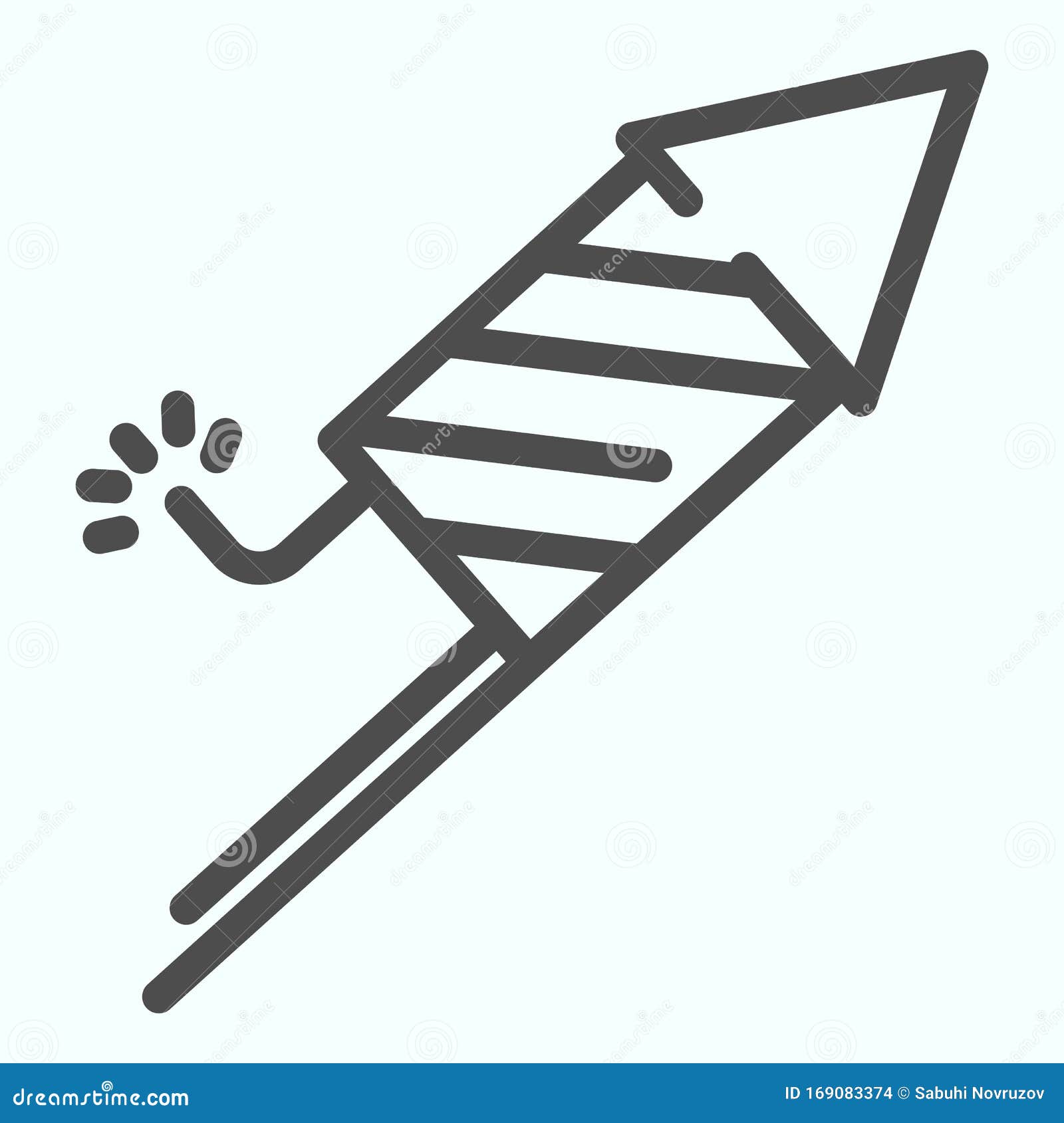 Firecracker Line Icon. Burning Firework Vector Illustration Isolated on ...