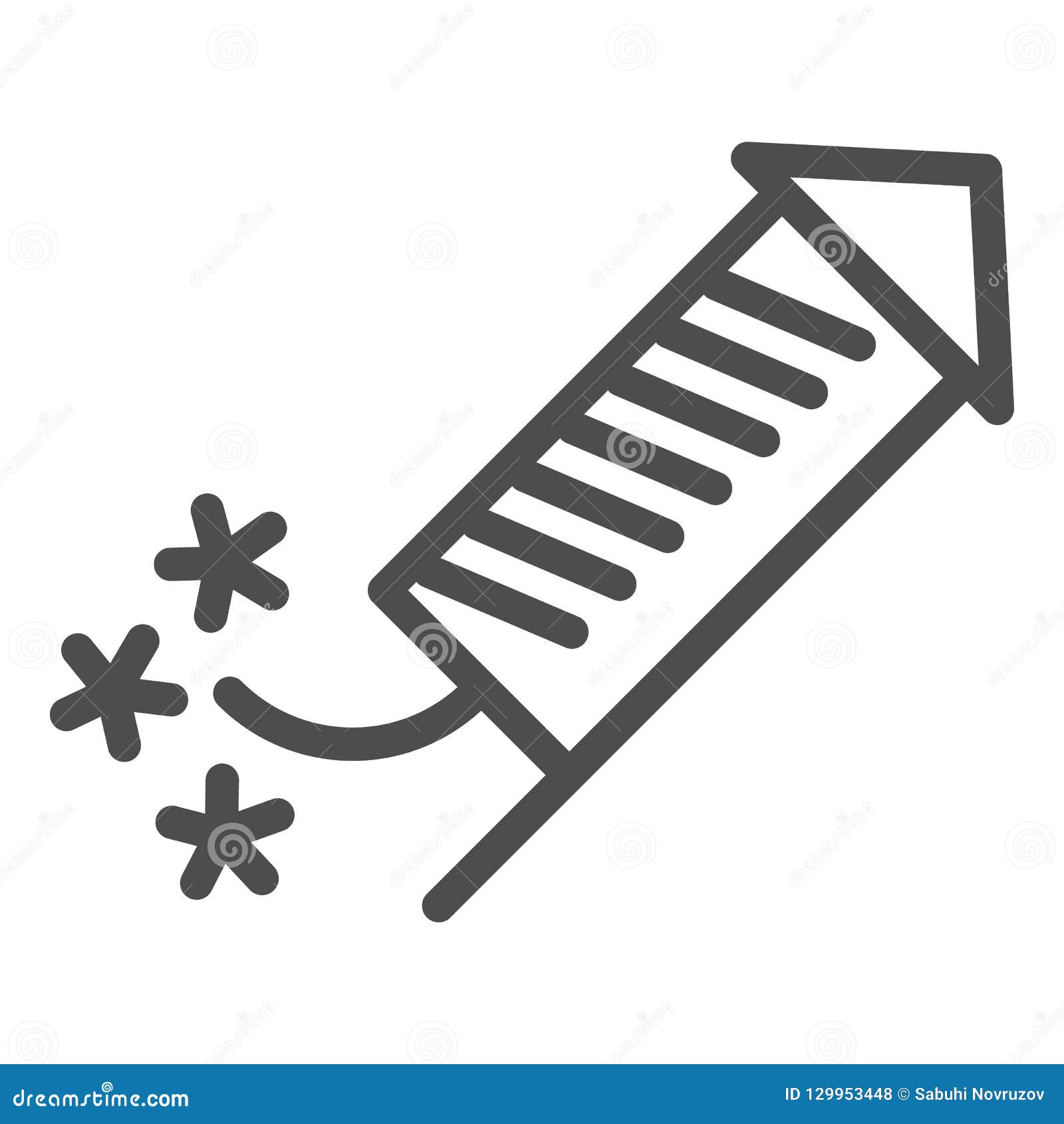 Firecracker Line Icon. Christmas Firework Vector Illustration Isolated ...