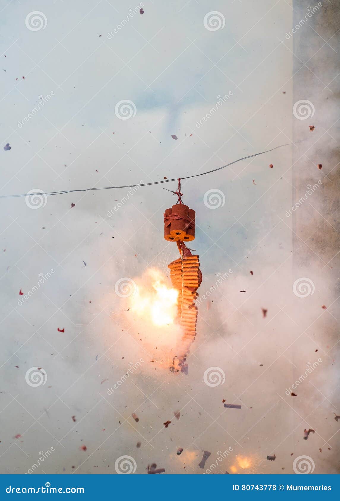 Firecracker Red Fire Explode Stop Motion in Festival Stock Photo ...