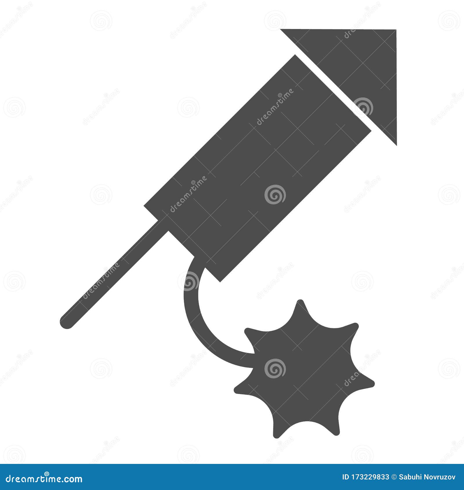 Firecracker Rocket Solid Icon. Holiday Party Firework Petard with ...