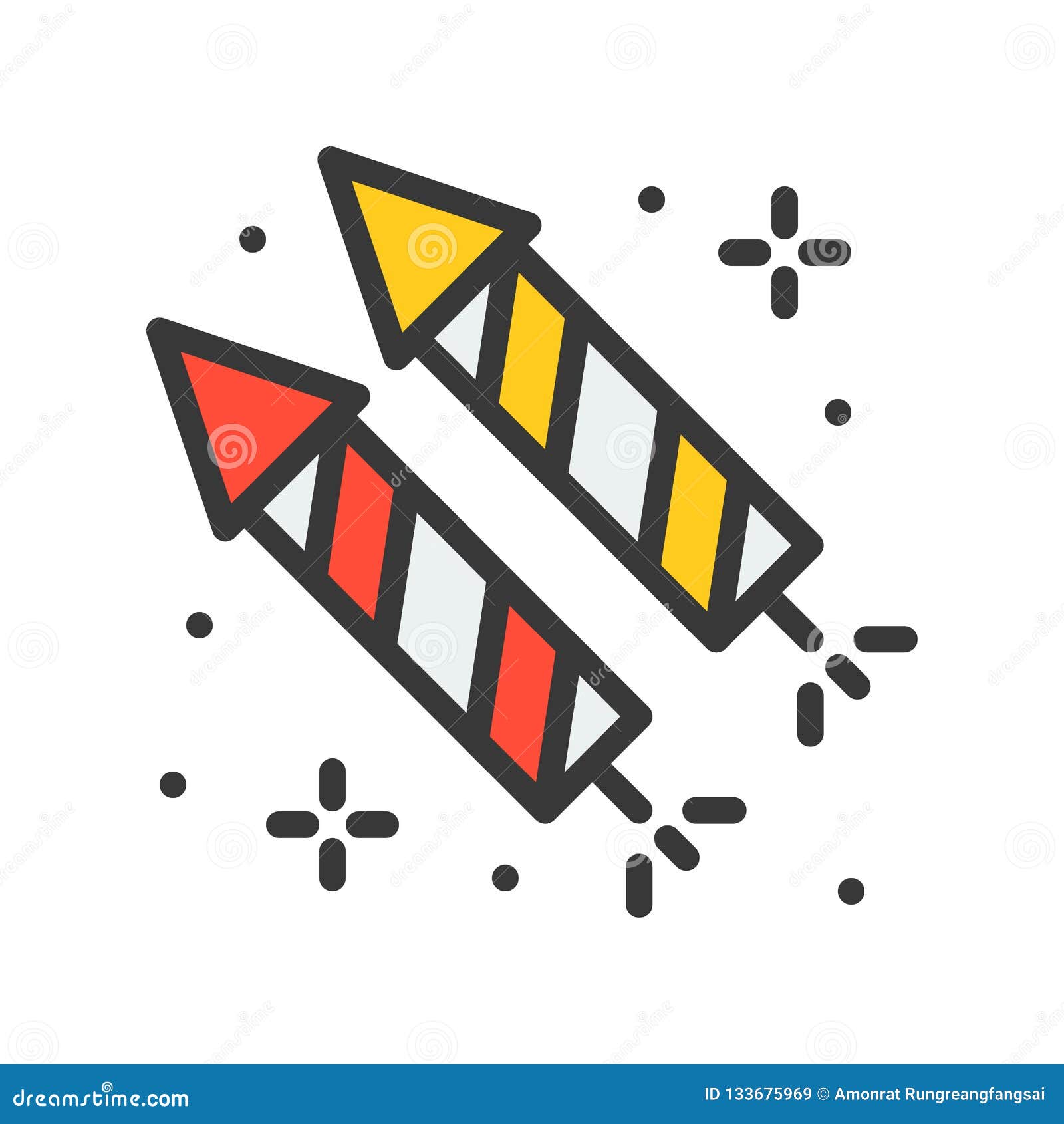 Firecracker Vector Icon, Filled Outline Style Editable Stroke Stock ...