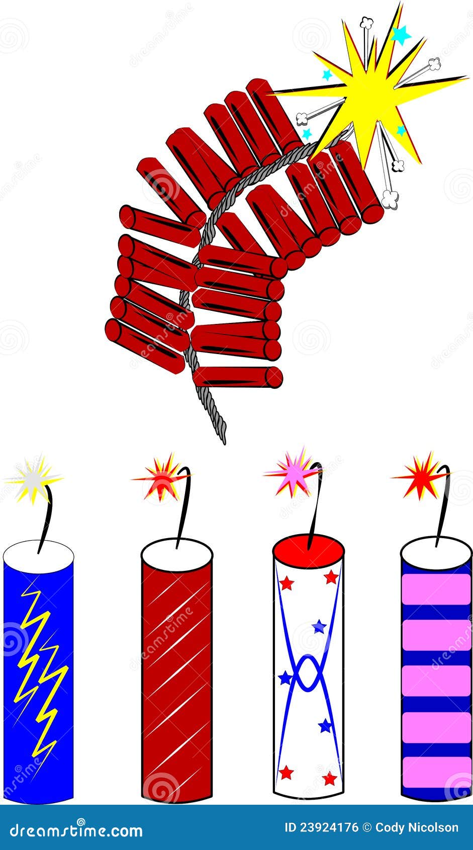 Firecrackers stock vector. Illustration of crackers, graphic - 23924176
