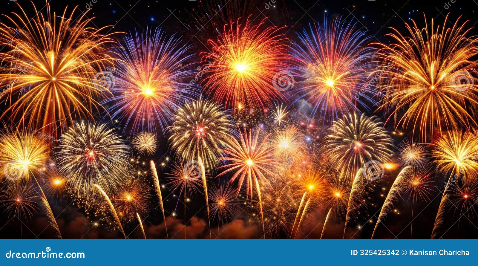 Firecrackers Burst Sequentially in the Night Sky AI-Generated Content ...