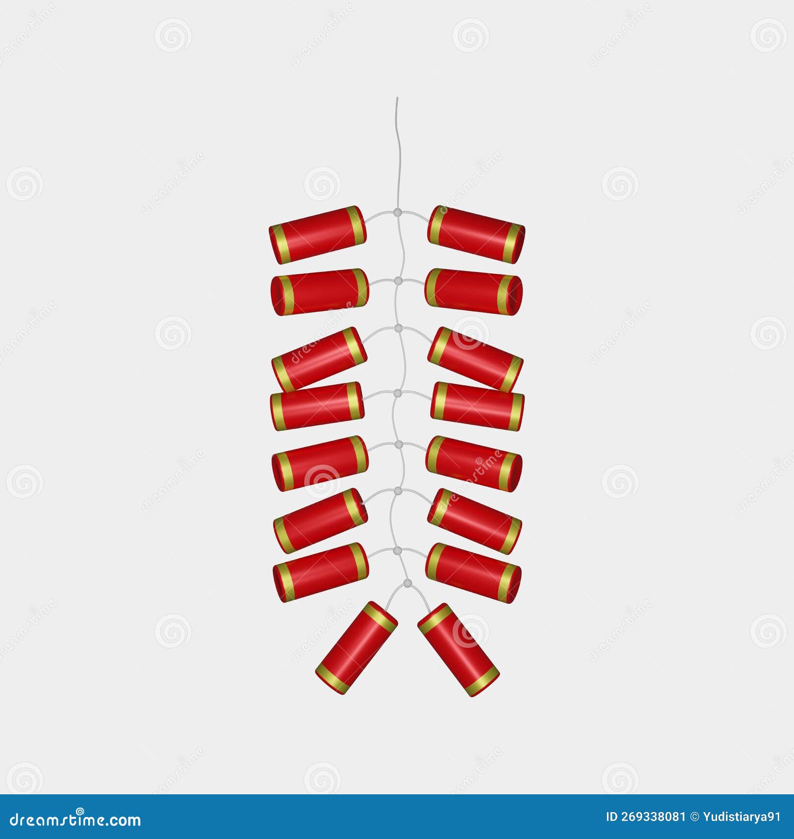 Firecrackers Chinese New Year Isolated on White Background 3d ...