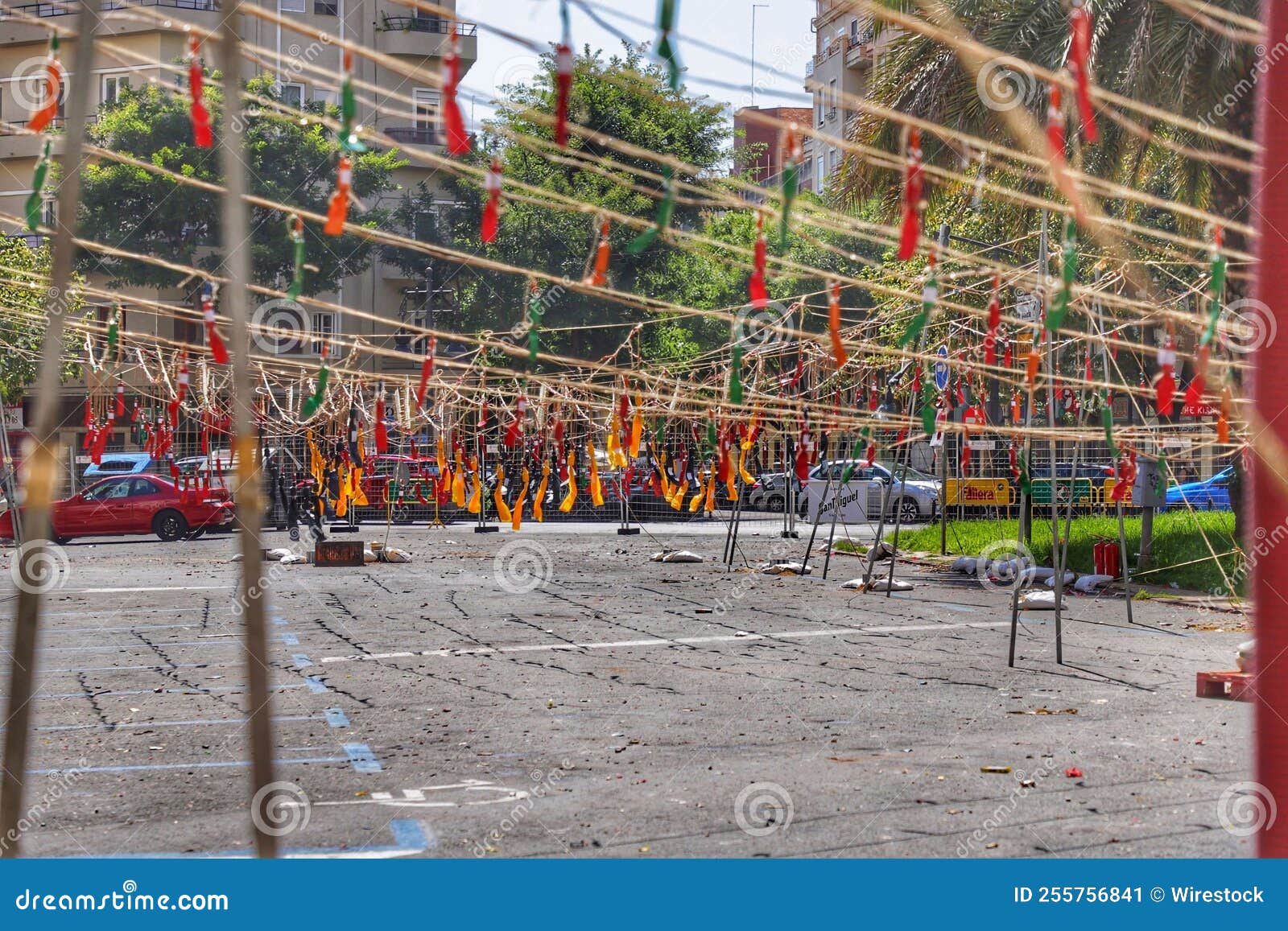 Firecrackers of Different Colors are Tied on Ropes during an Event in ...