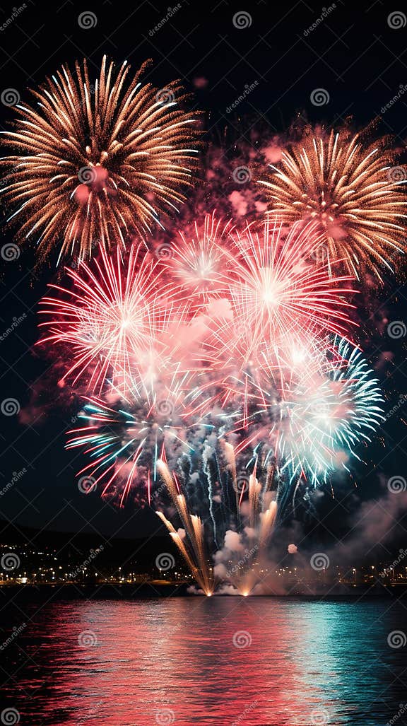 Firecrackers Exploding in the Air for Celebration Stock Illustration ...